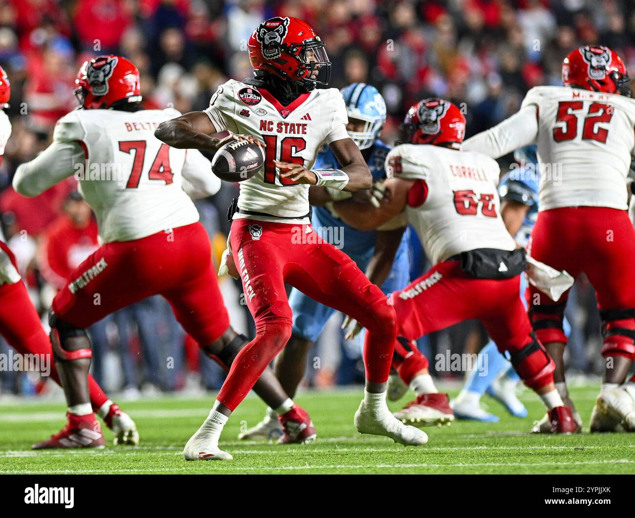 November 30, 2024, Durham, North Carolina, USA: NC State quarterback CJ ...