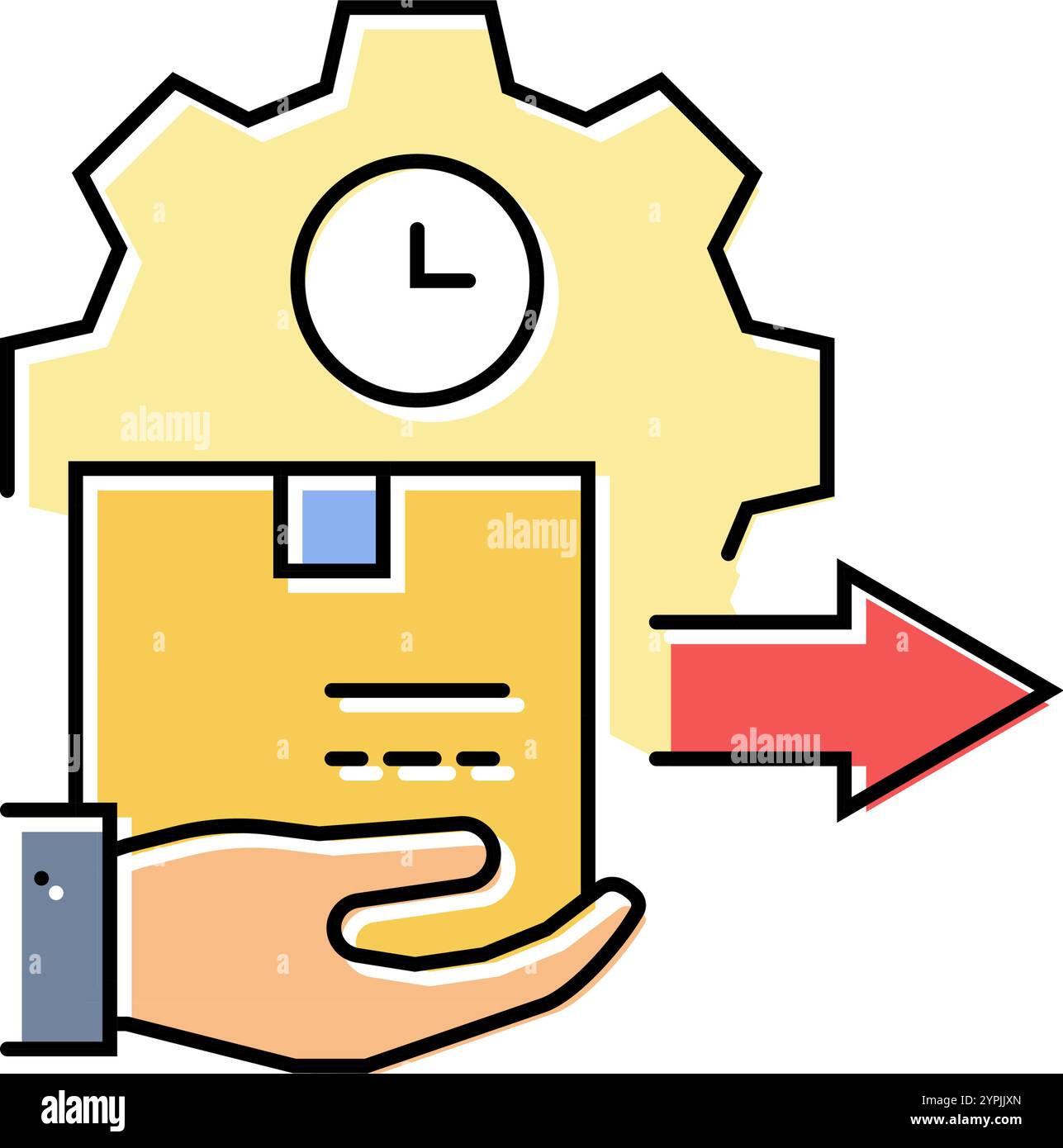 service delivery business process color icon vector illustration Stock ...