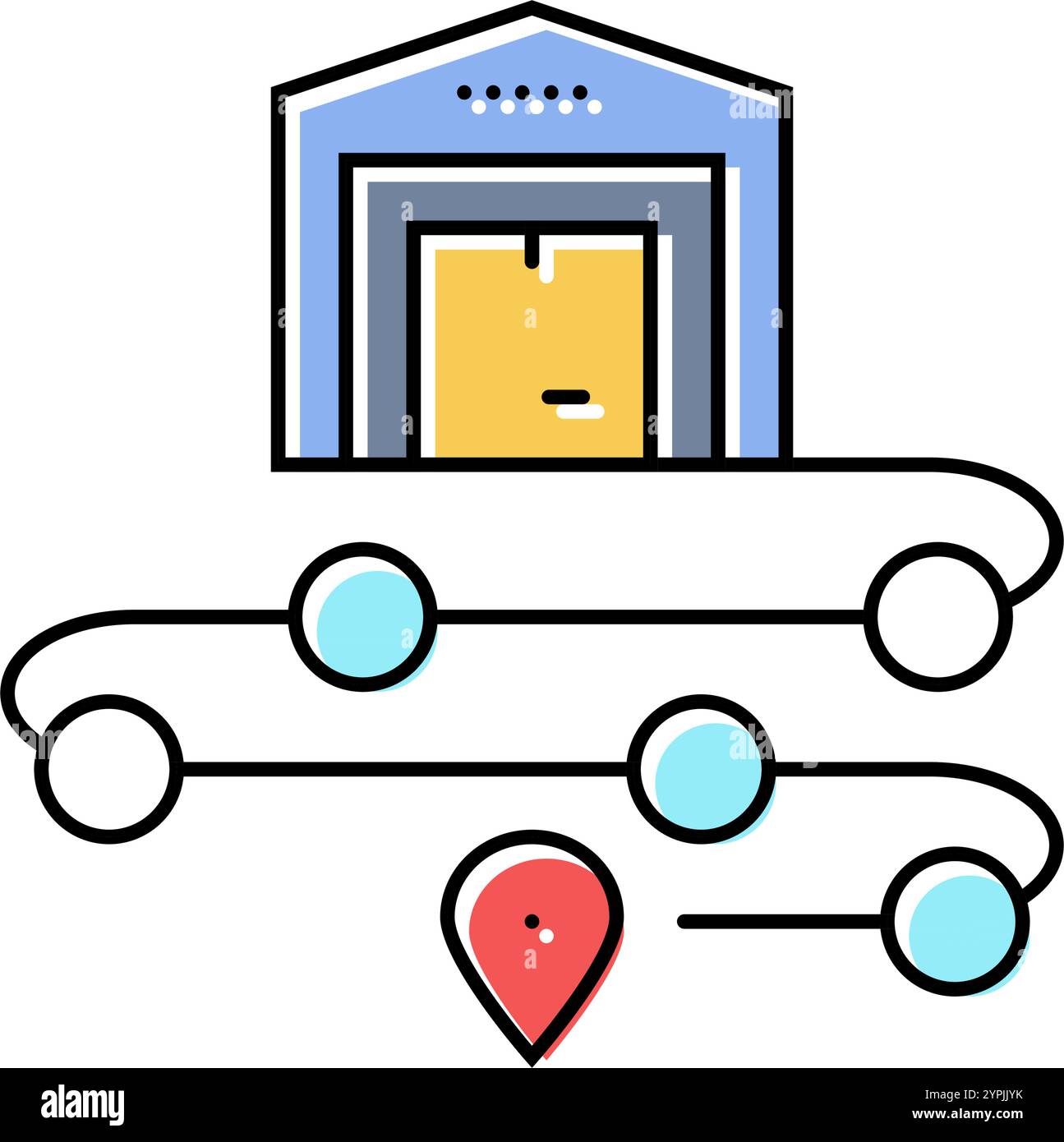 order fulfillment business process color icon vector illustration Stock ...