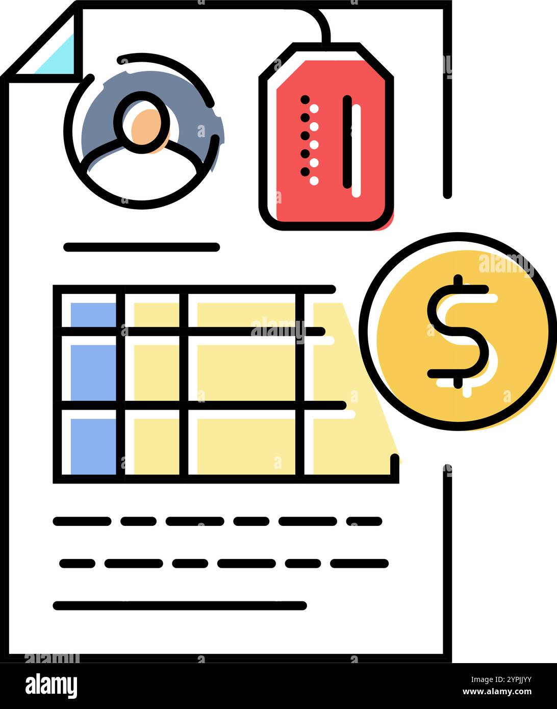 invoicing business process color icon vector illustration Stock Vector ...