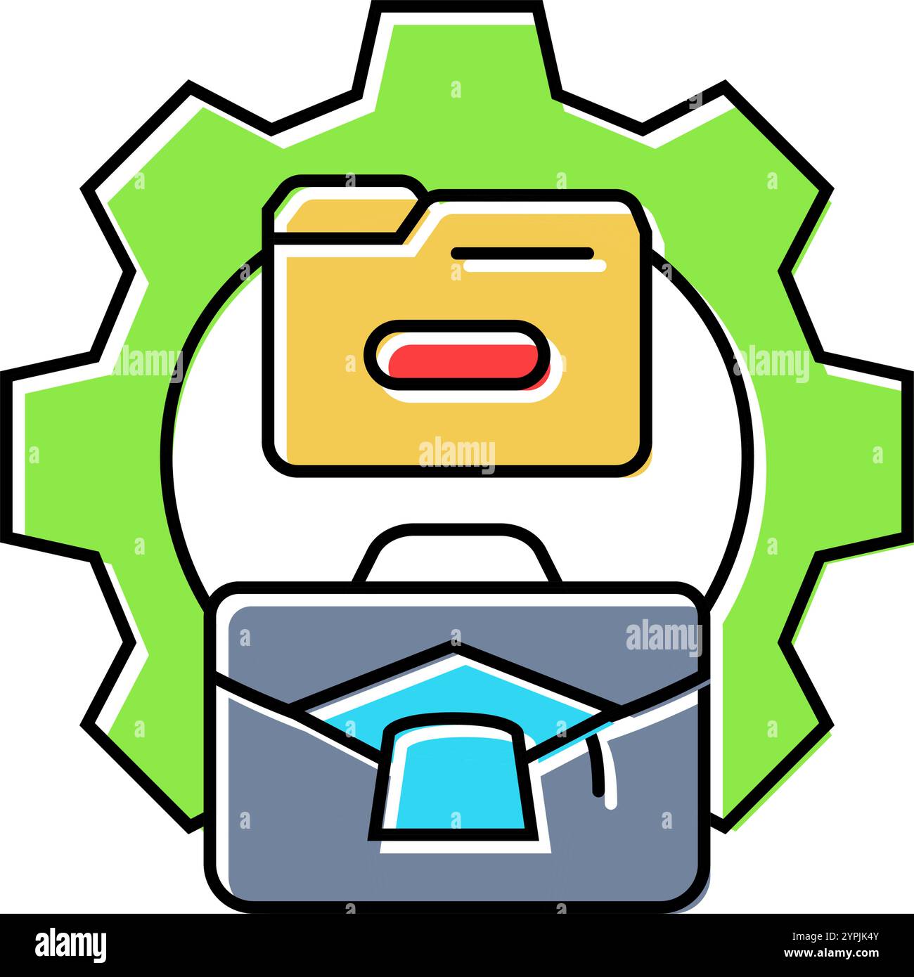 knowledge management business process color icon vector illustration ...