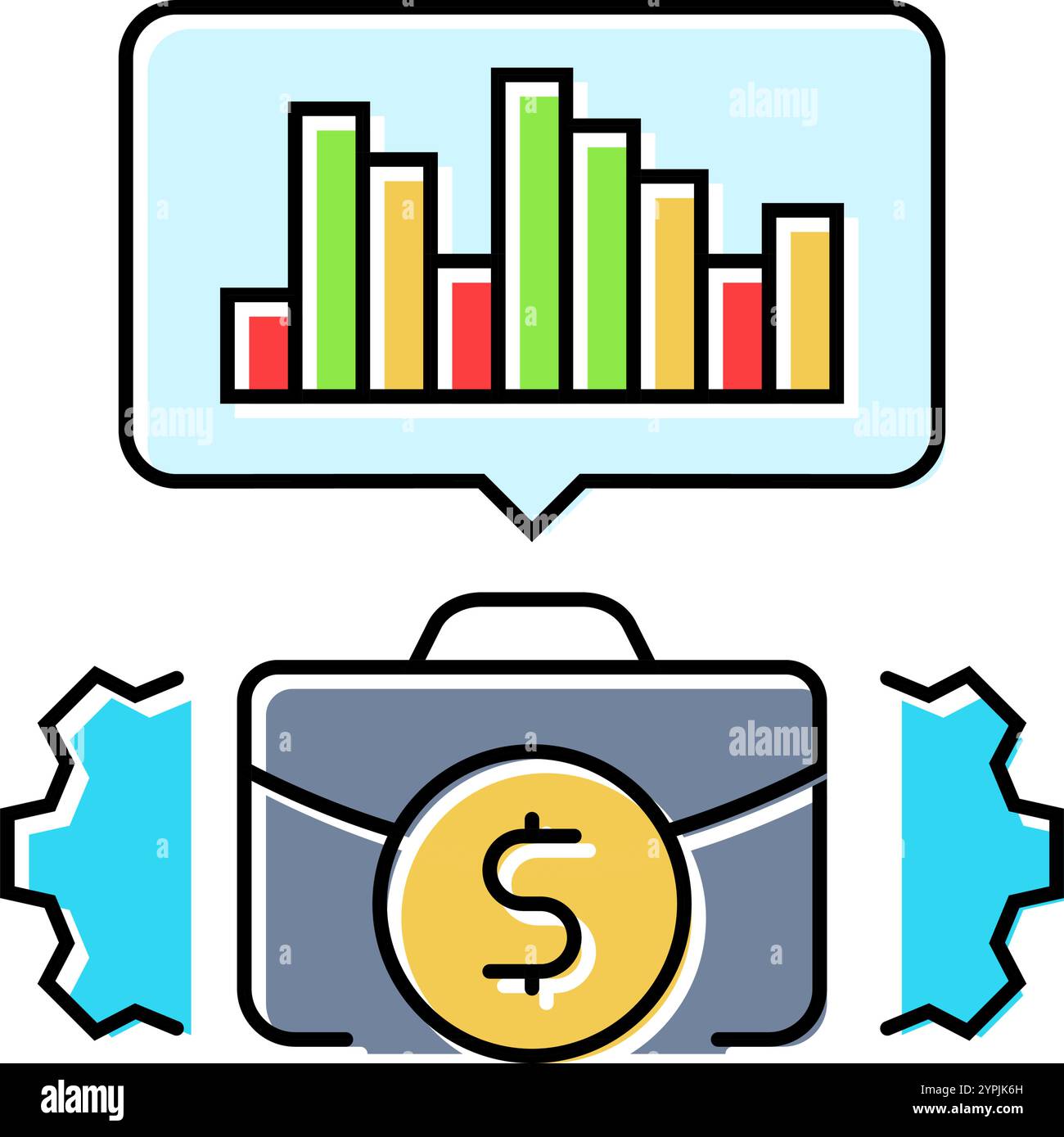 business intelligence process color icon vector illustration Stock ...