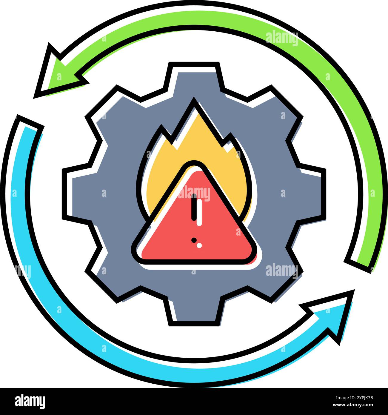 disaster recovery business process color icon vector illustration Stock ...