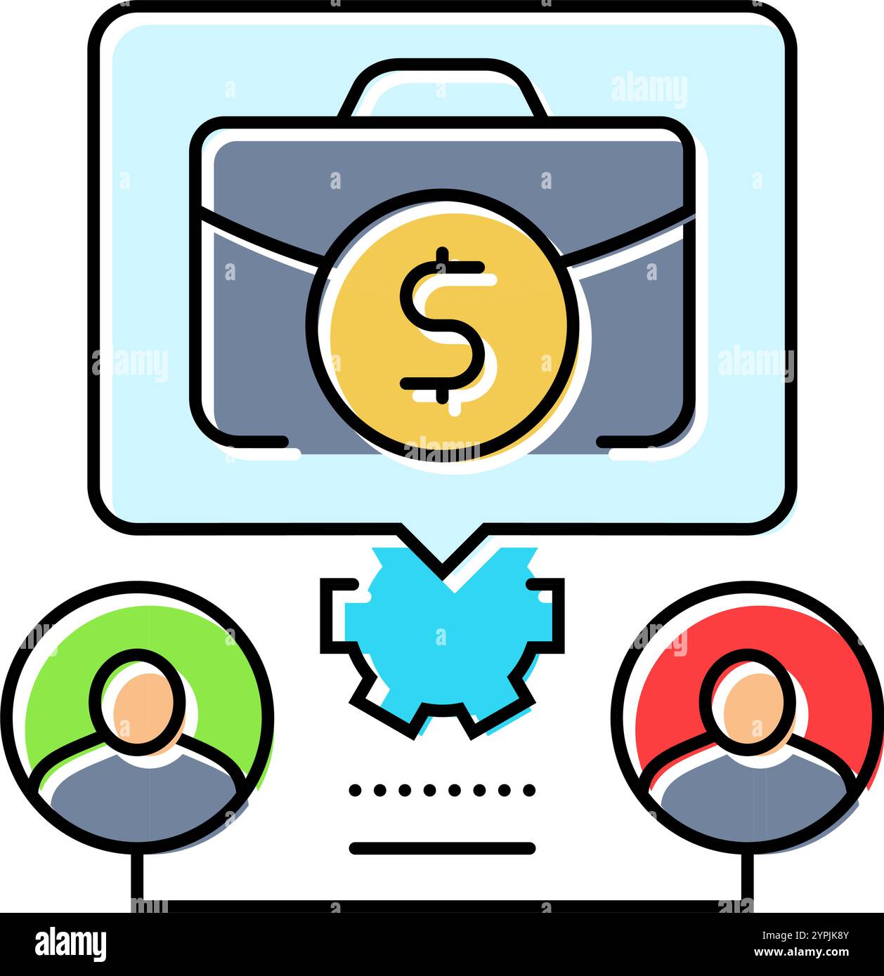 sponsorship management business process color icon vector illustration ...