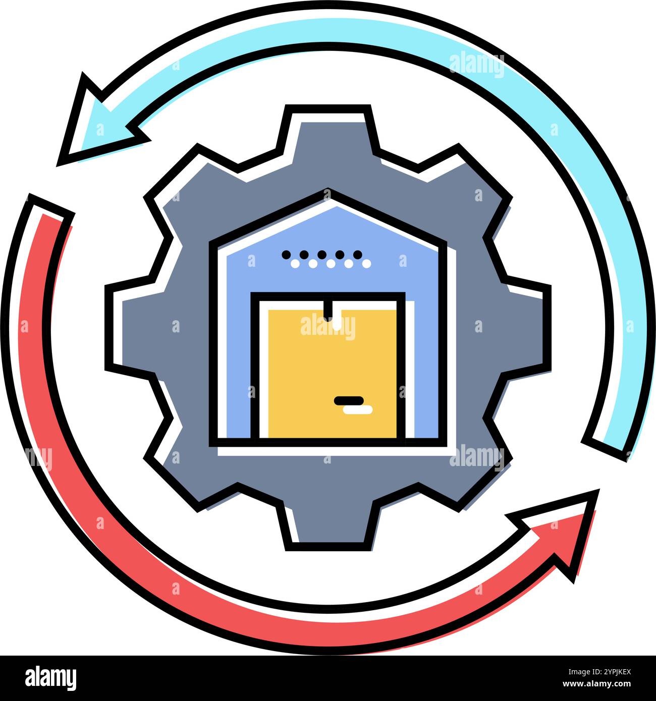 inventory management business process color icon vector illustration ...