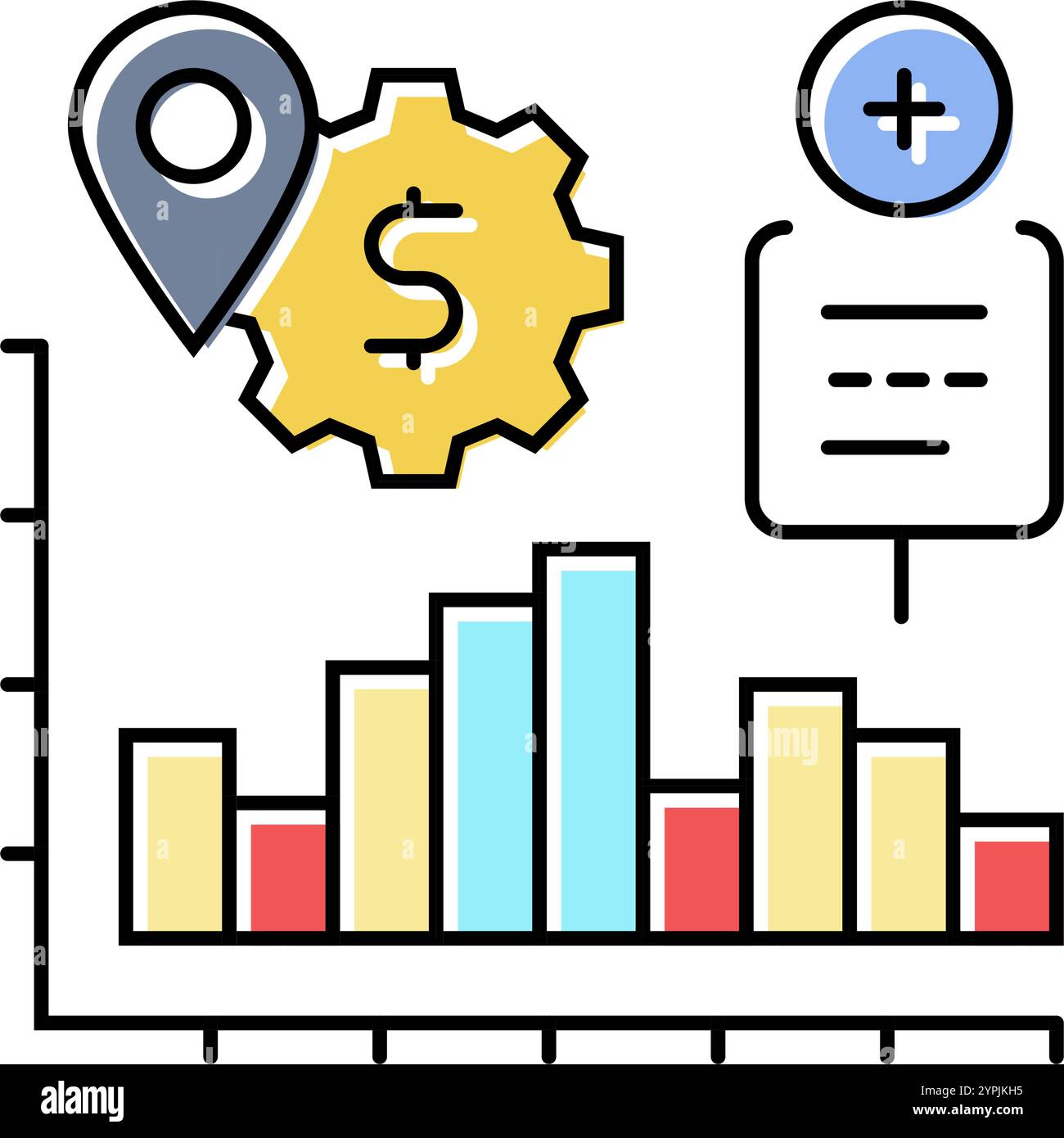sales forecasting business process color icon vector illustration Stock ...