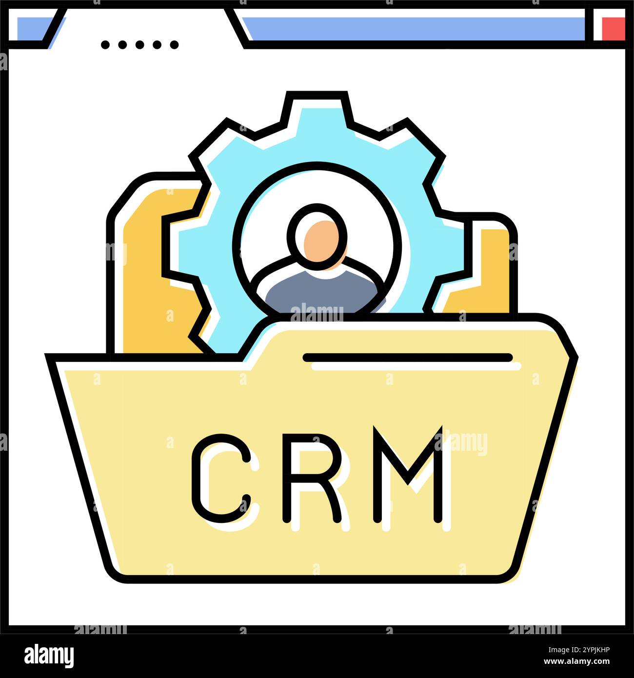 customer relationship management color icon vector illustration Stock ...