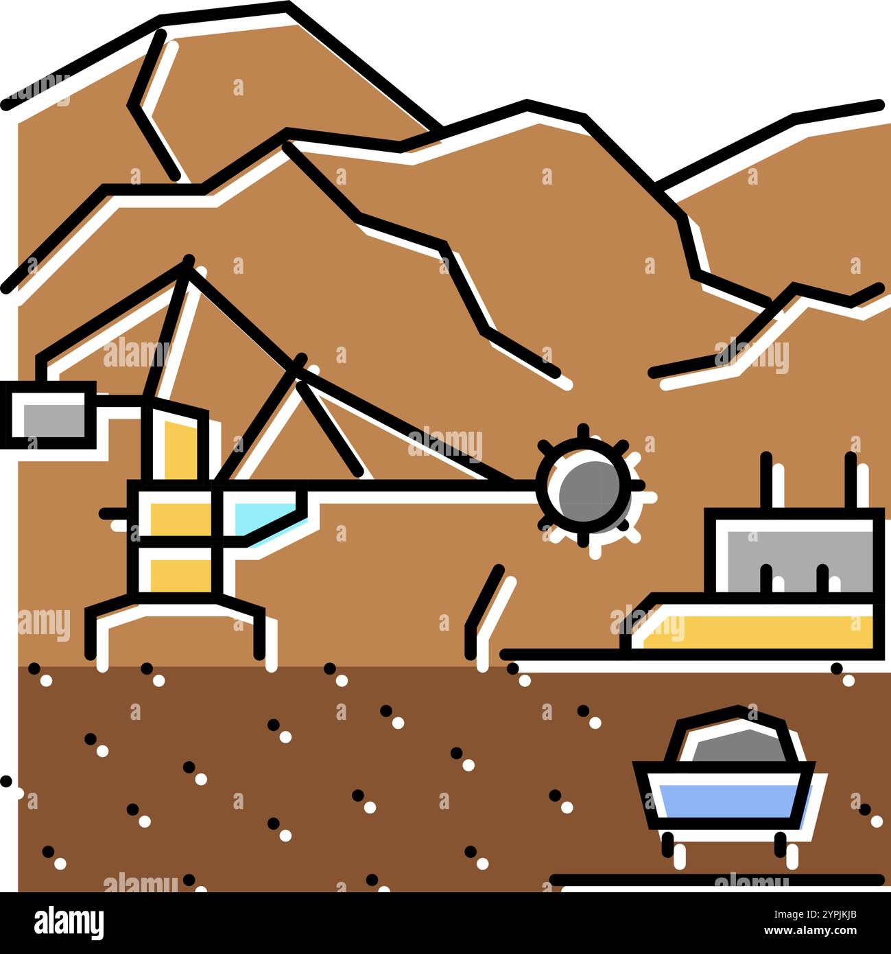 mining operations color icon vector illustration Stock Vector Image ...