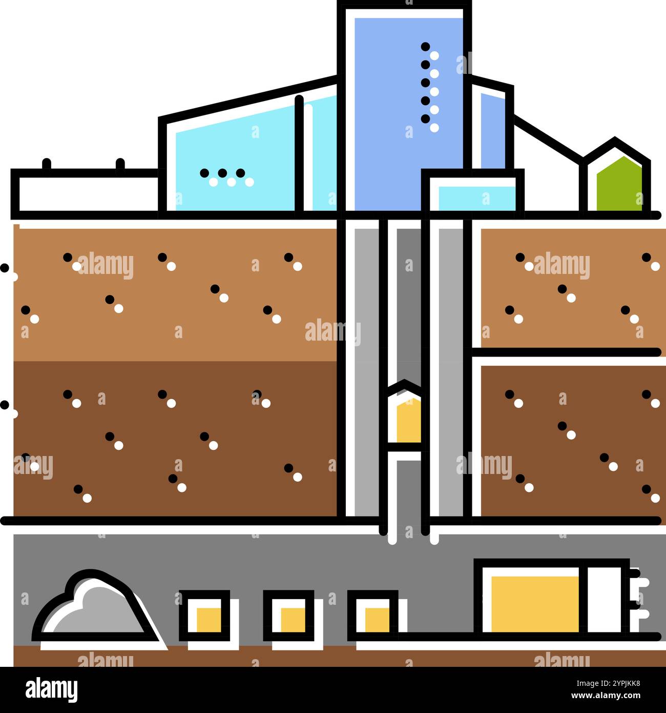 underground mining color icon vector illustration Stock Vector Image ...