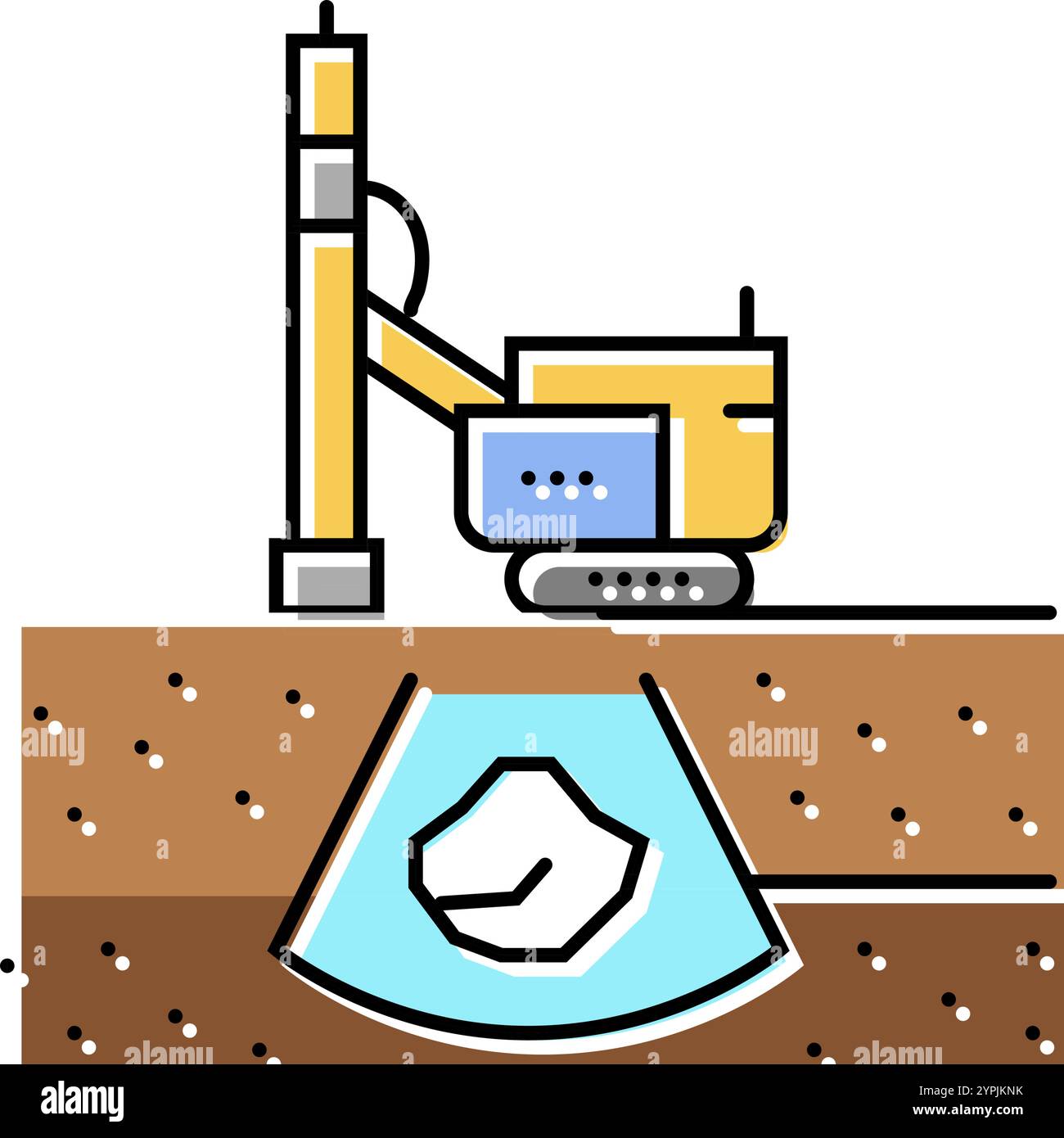 mineral exploration color icon vector illustration Stock Vector Image ...