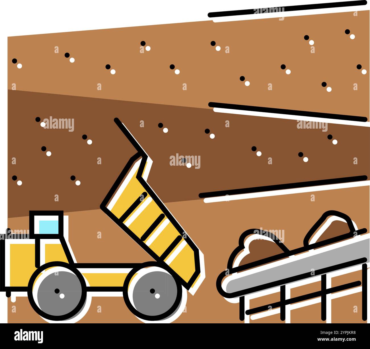 extraction process mining color icon vector illustration Stock Vector ...