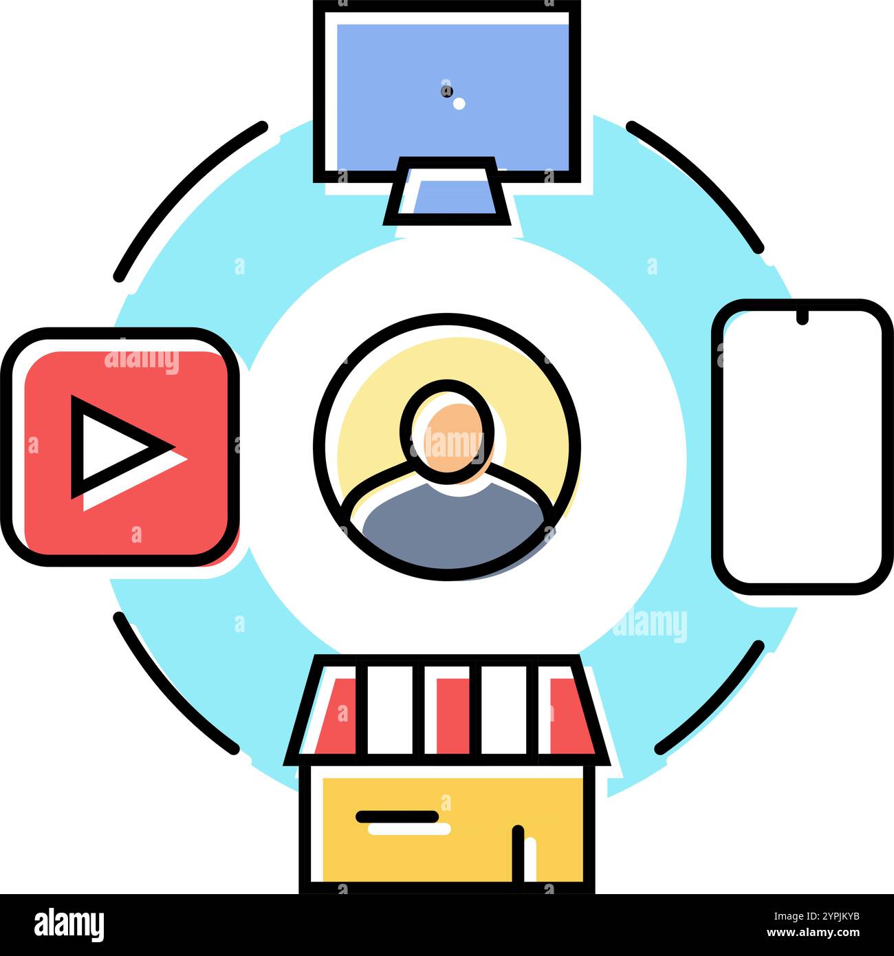 omnichannel modern business color icon vector illustration Stock Vector ...