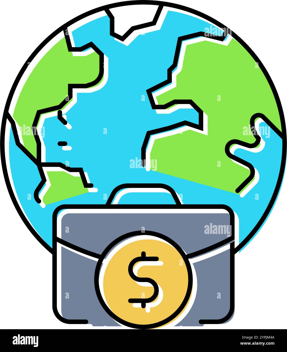 globalization modern business color icon vector illustration Stock ...