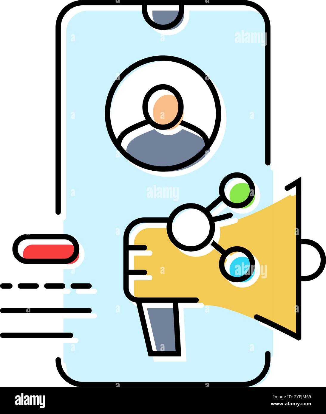 influencer marketing modern business color icon vector illustration ...