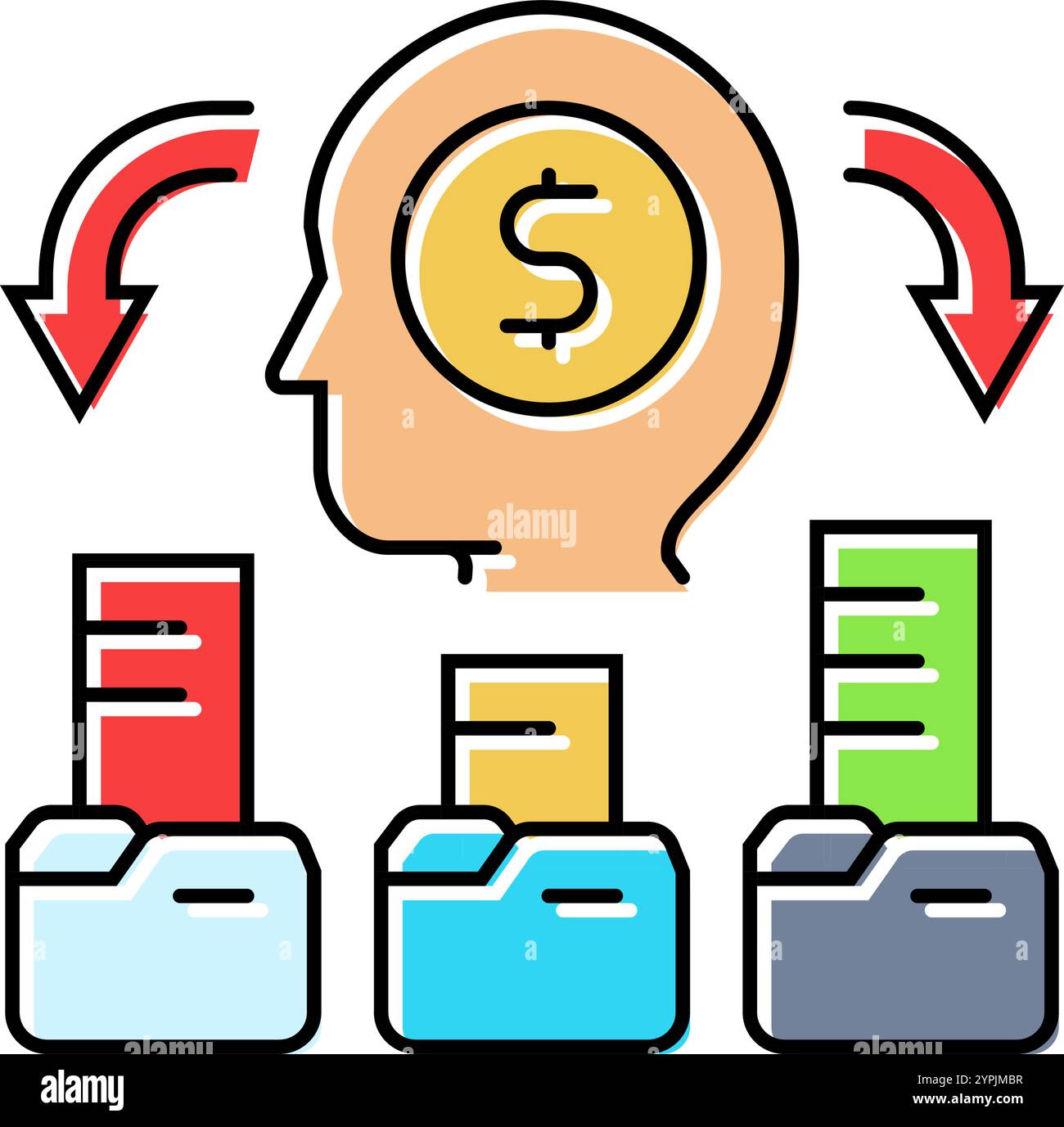 market segmentation modern business color icon vector illustration ...