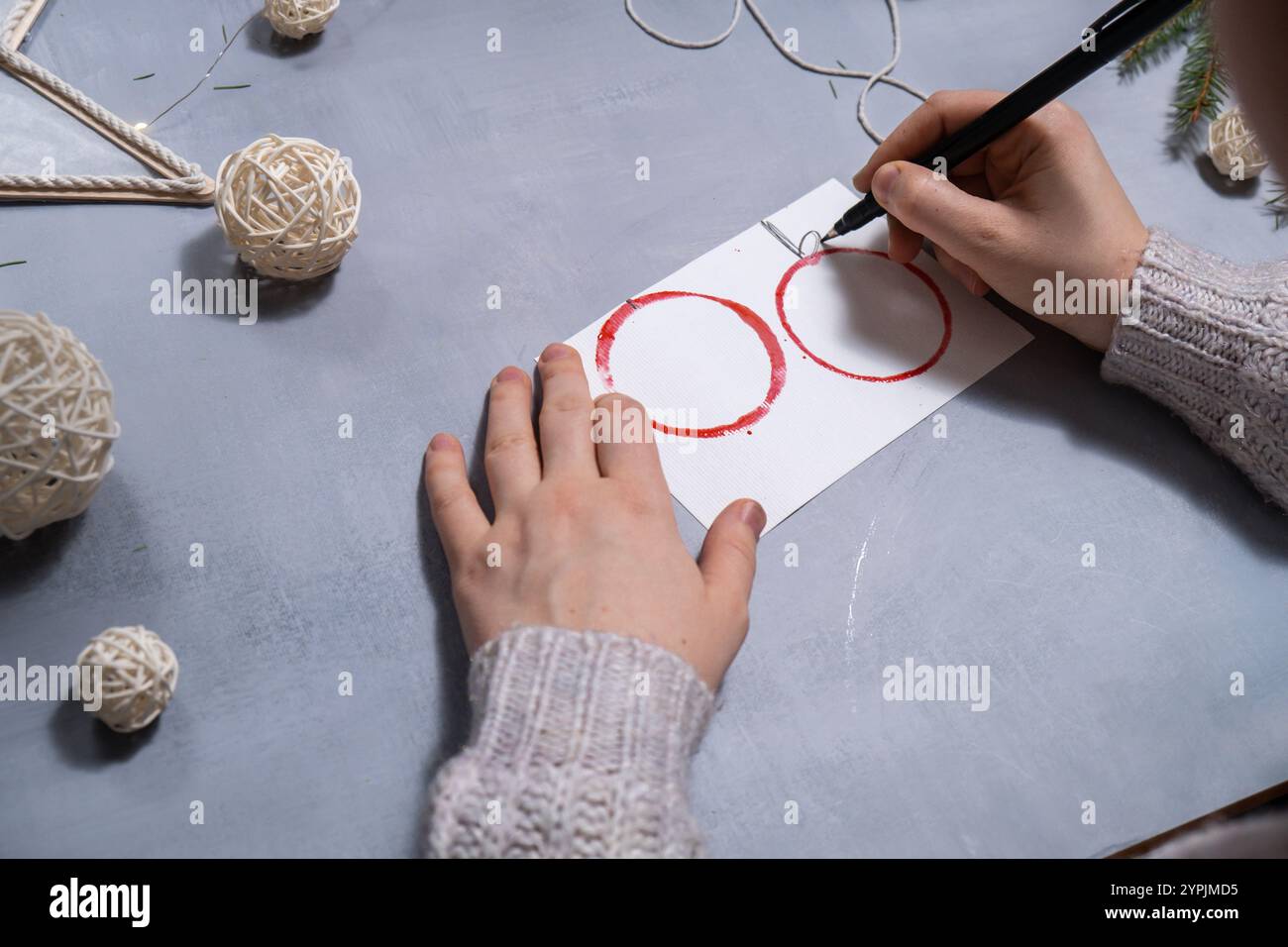 Christmas balls Sustainable Christmas preparation Diy process of making ...