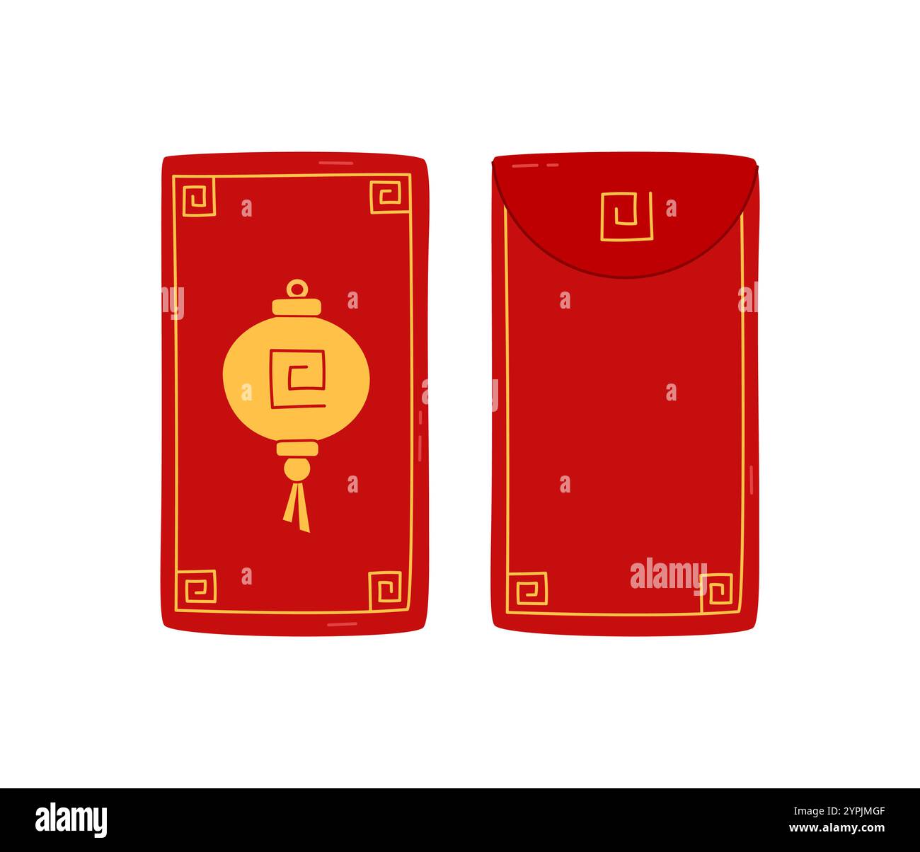 Angpao isolated vector elements. Asian festive red envelopes with ...