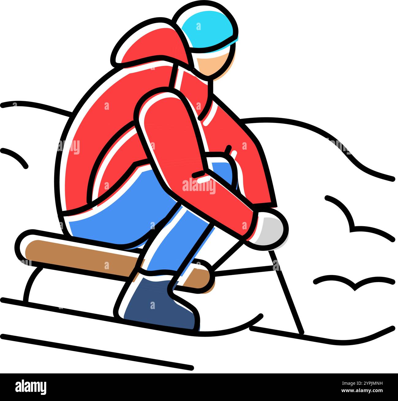 sledding winter color icon vector illustration Stock Vector Image & Art ...
