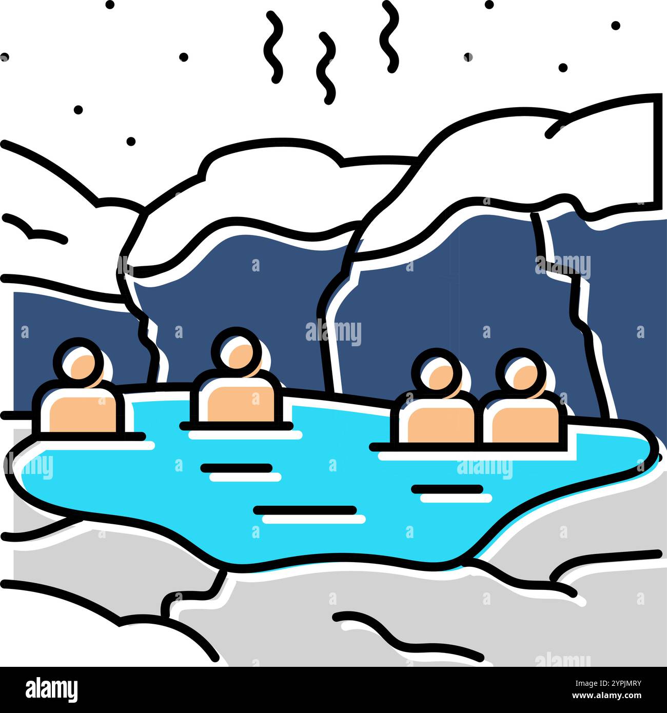 taking dip hot spring winter color icon vector illustration Stock ...