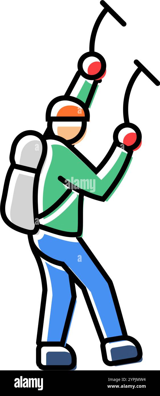ice climbing winter color icon vector illustration Stock Vector Image ...