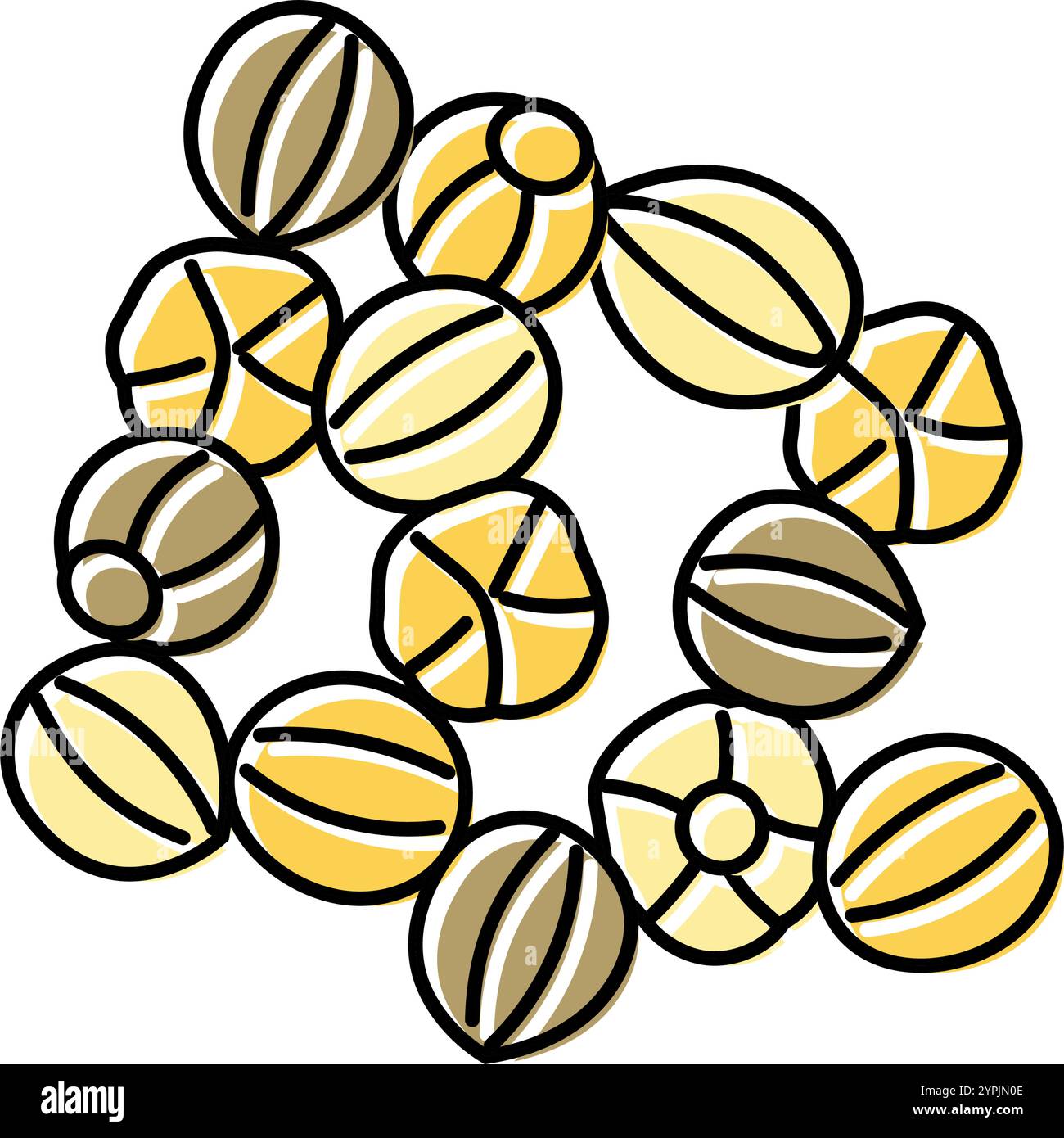 coriander seeds ayurvedic herb color icon vector illustration Stock ...
