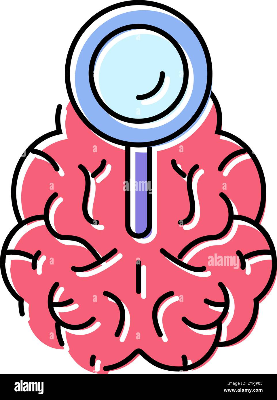 magnifying glass brainstorm color icon vector illustration Stock Vector ...