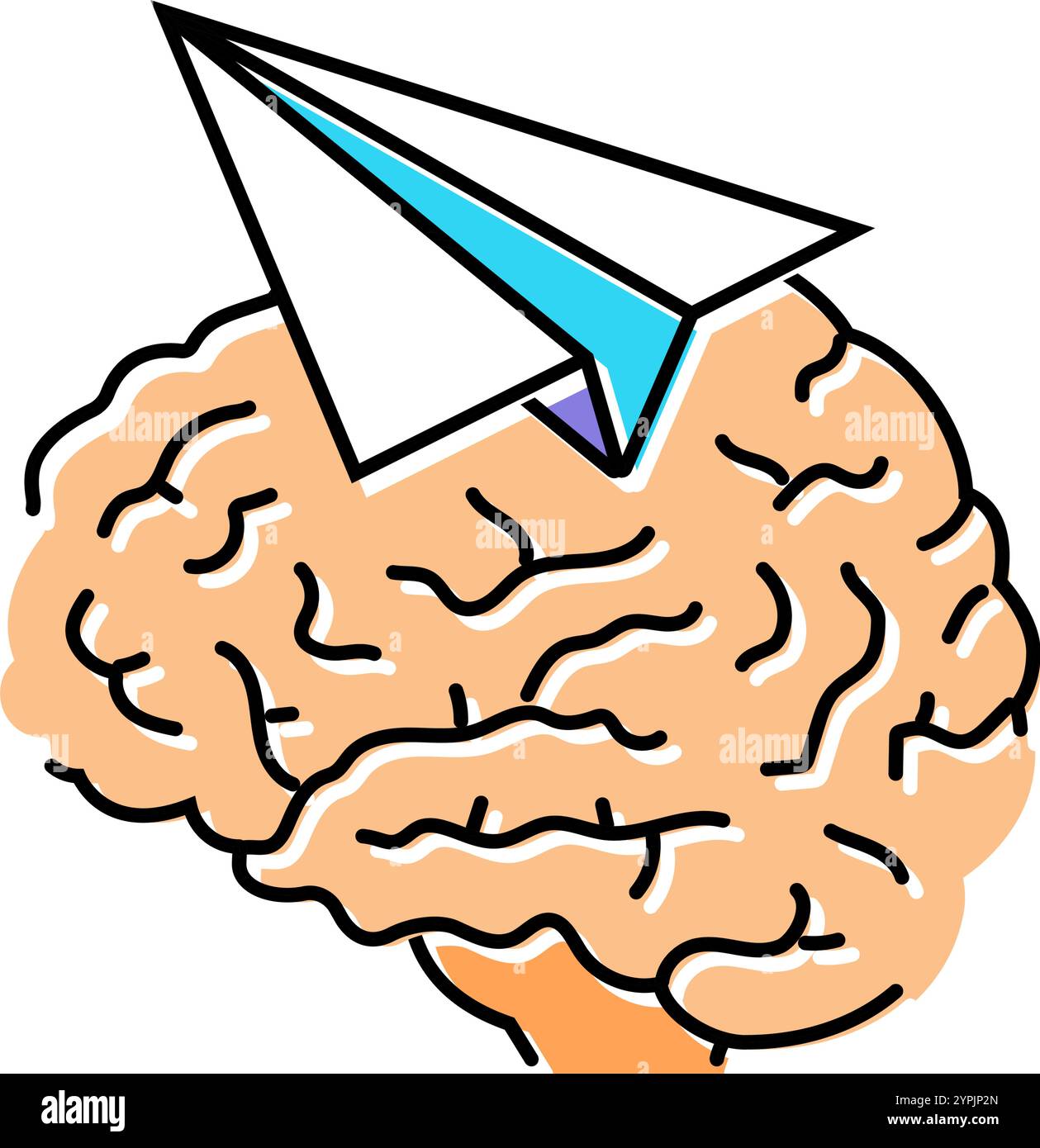 paper plane brainstorm color icon vector illustration Stock Vector ...