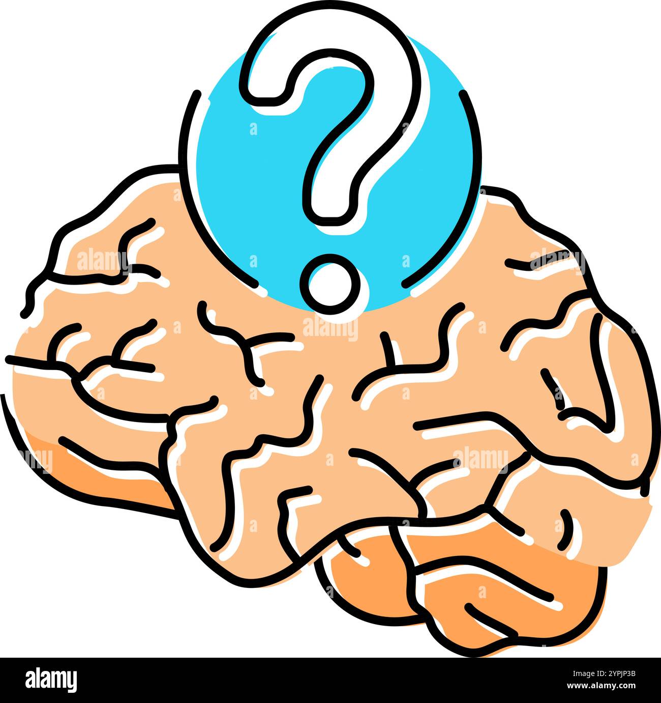 question mark brainstorm color icon vector illustration Stock Vector ...