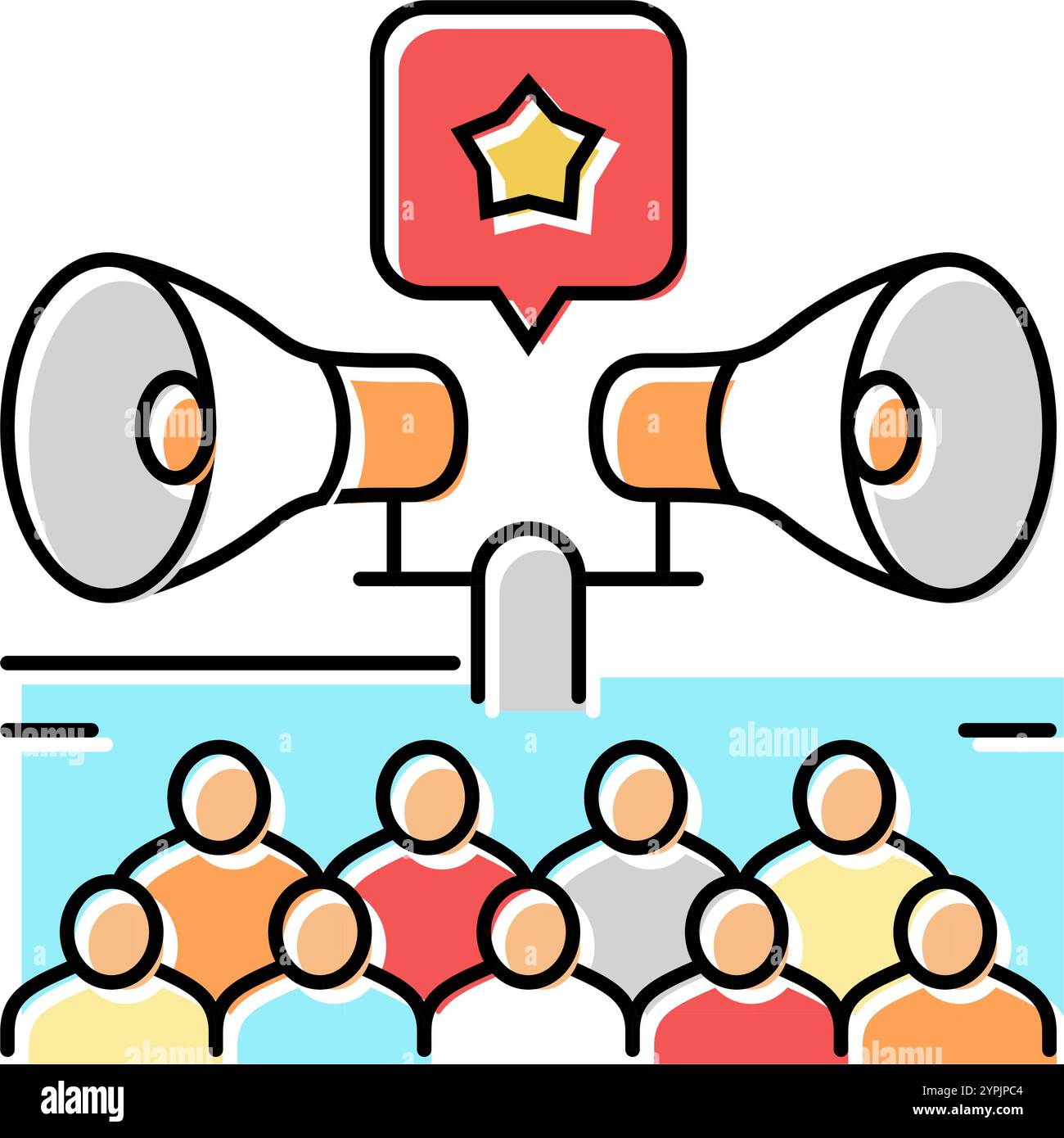 public relations color icon vector illustration Stock Vector Image ...