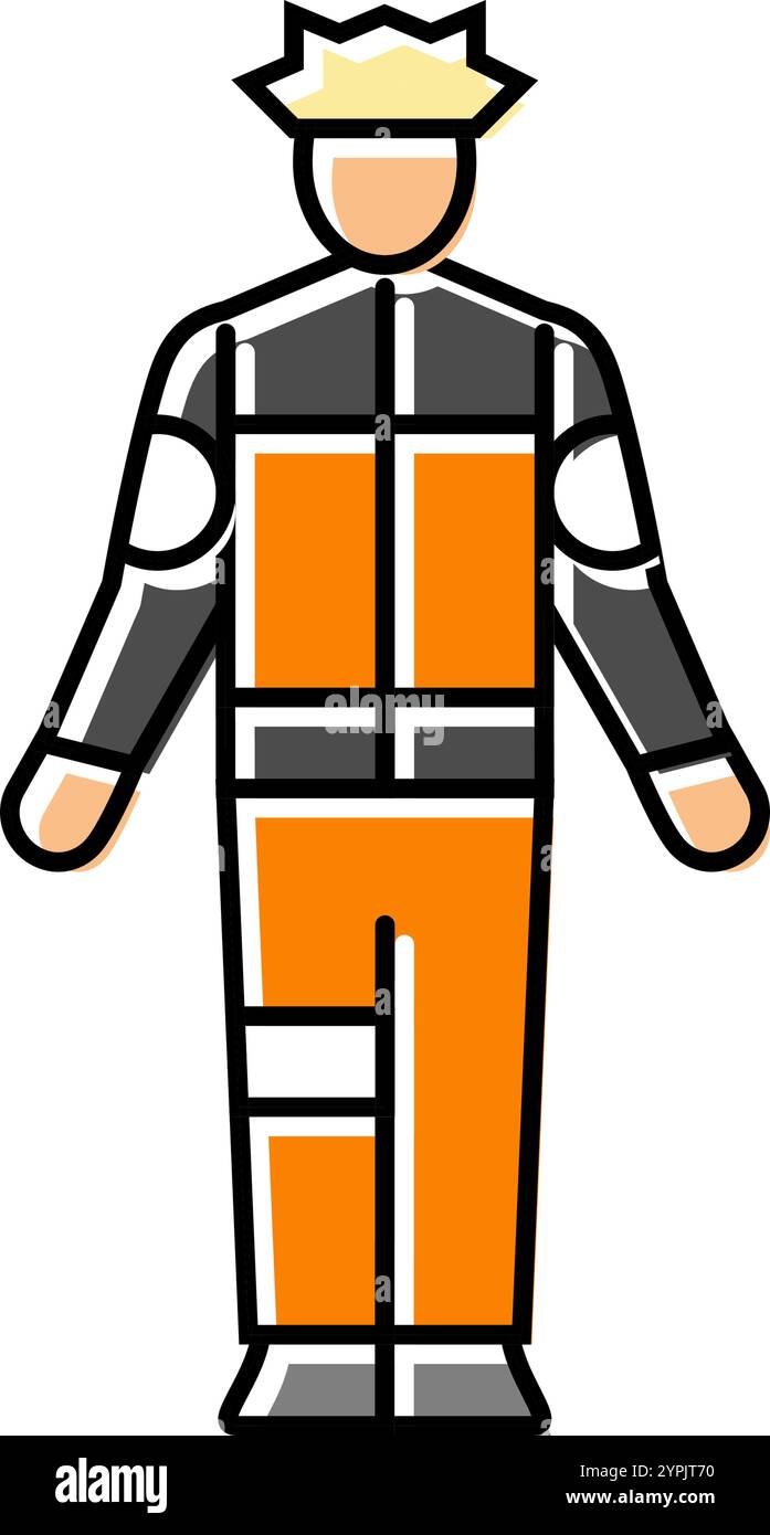 manga cosplay male color icon vector illustration Stock Vector Image ...