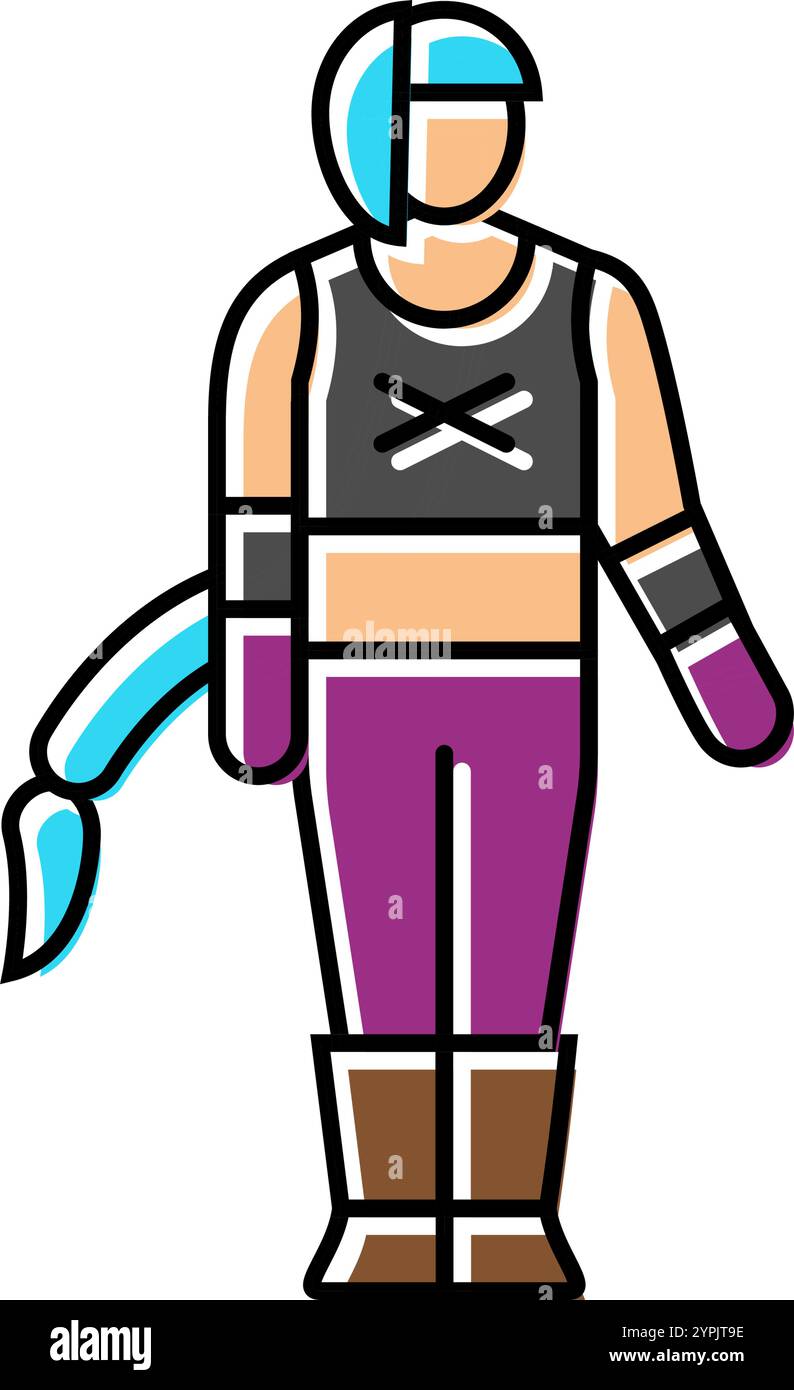 video game cosplay female color icon vector illustration Stock Vector ...