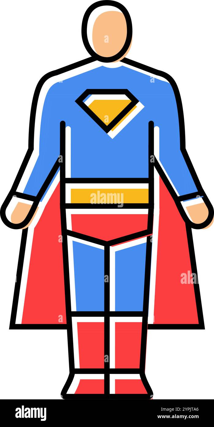 comic book cosplay male color icon vector illustration Stock Vector ...