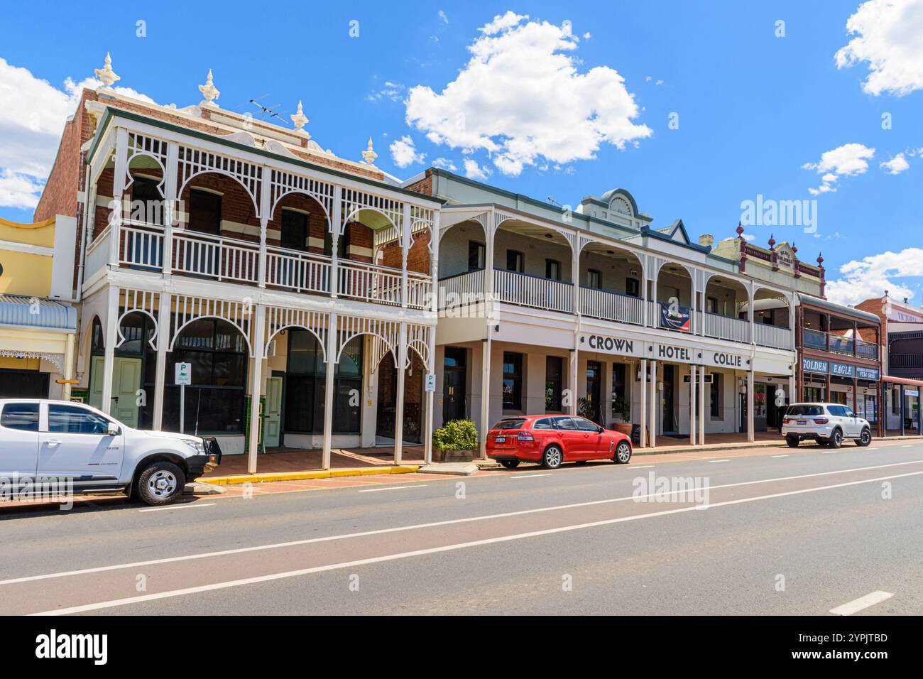 Federation Filigree styled Crown Hotel and other period buildings along ...