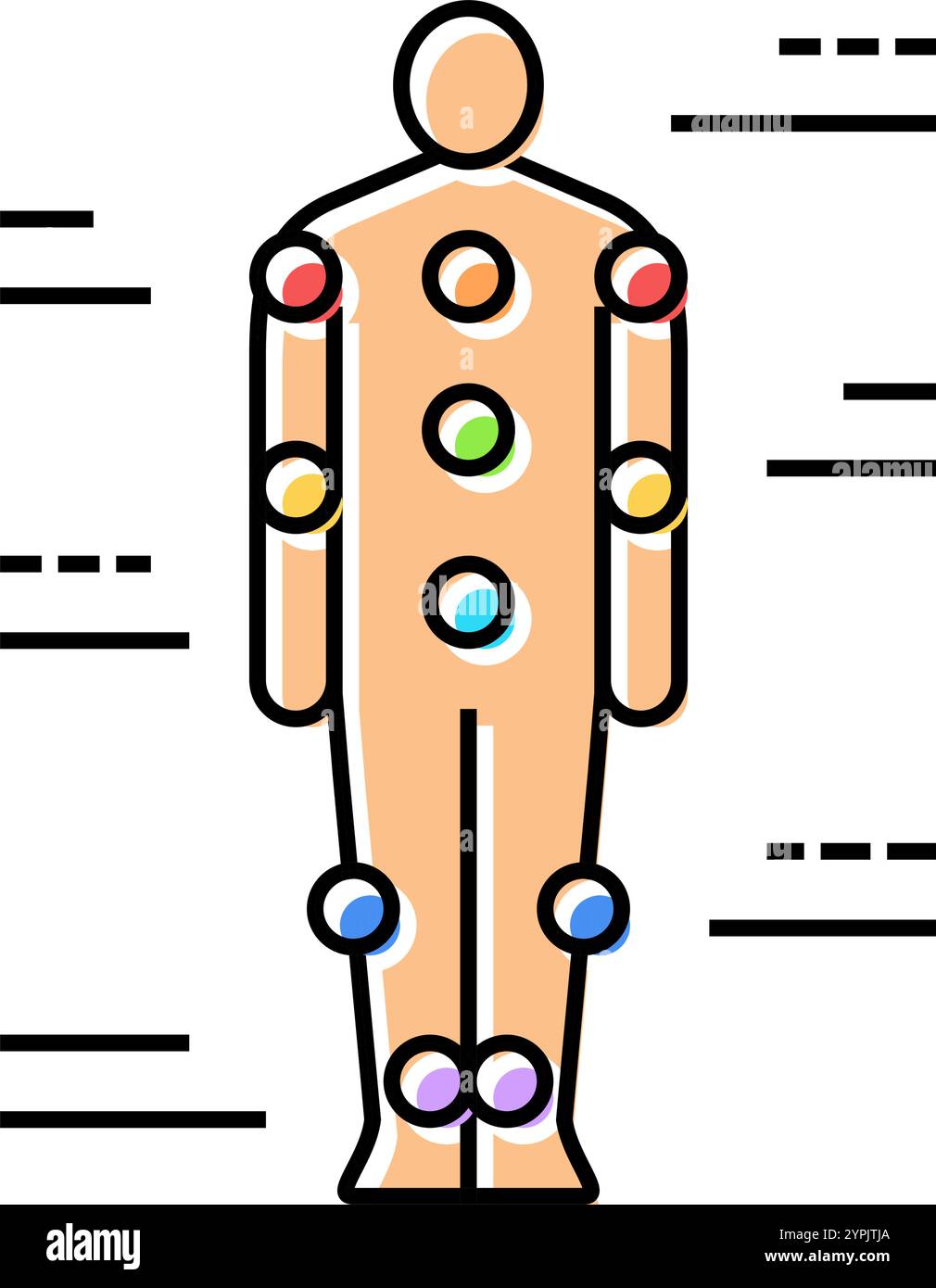 human body outline acupuncture color icon vector illustration Stock ...