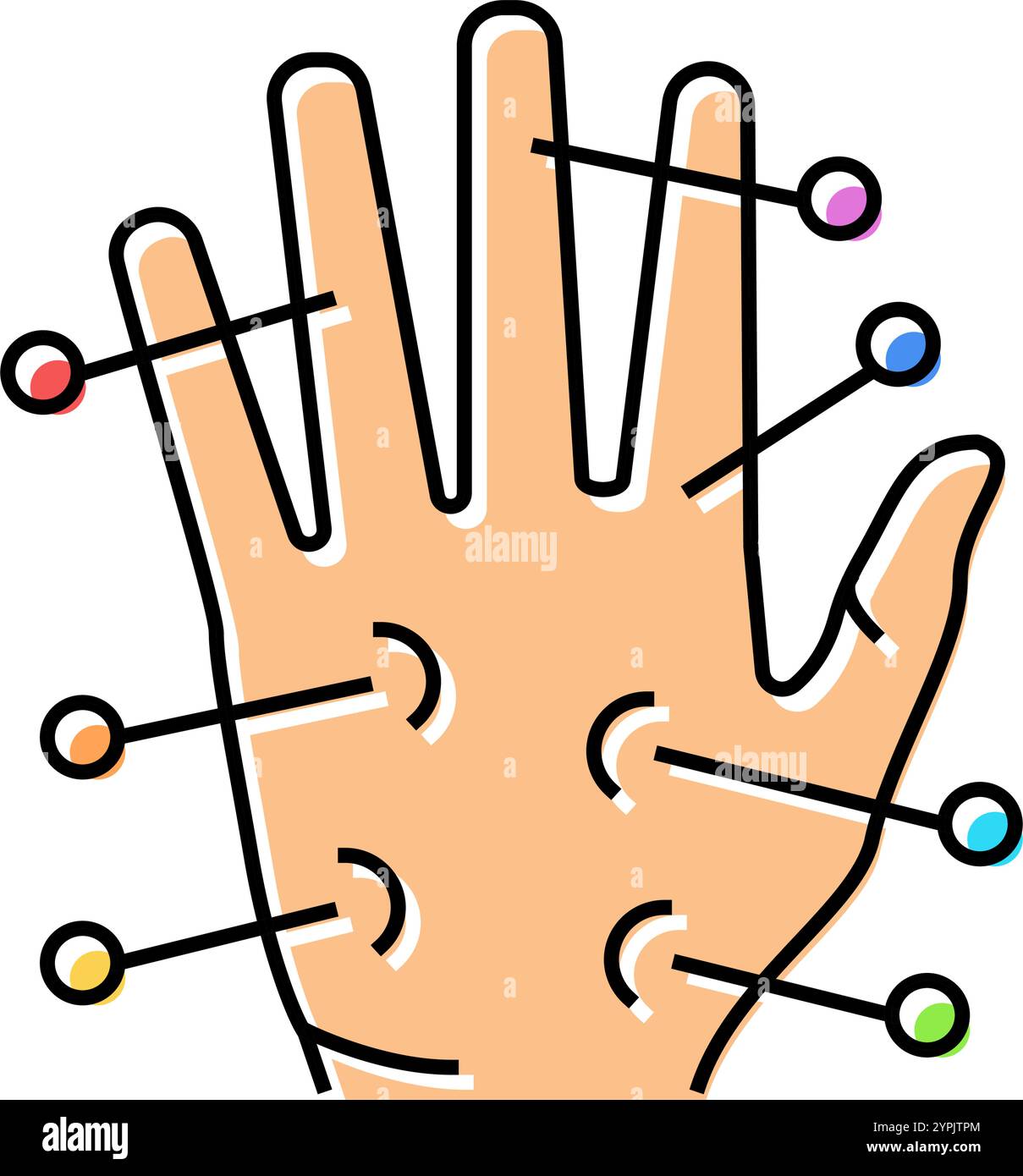 palm needles acupuncture color icon vector illustration Stock Vector ...