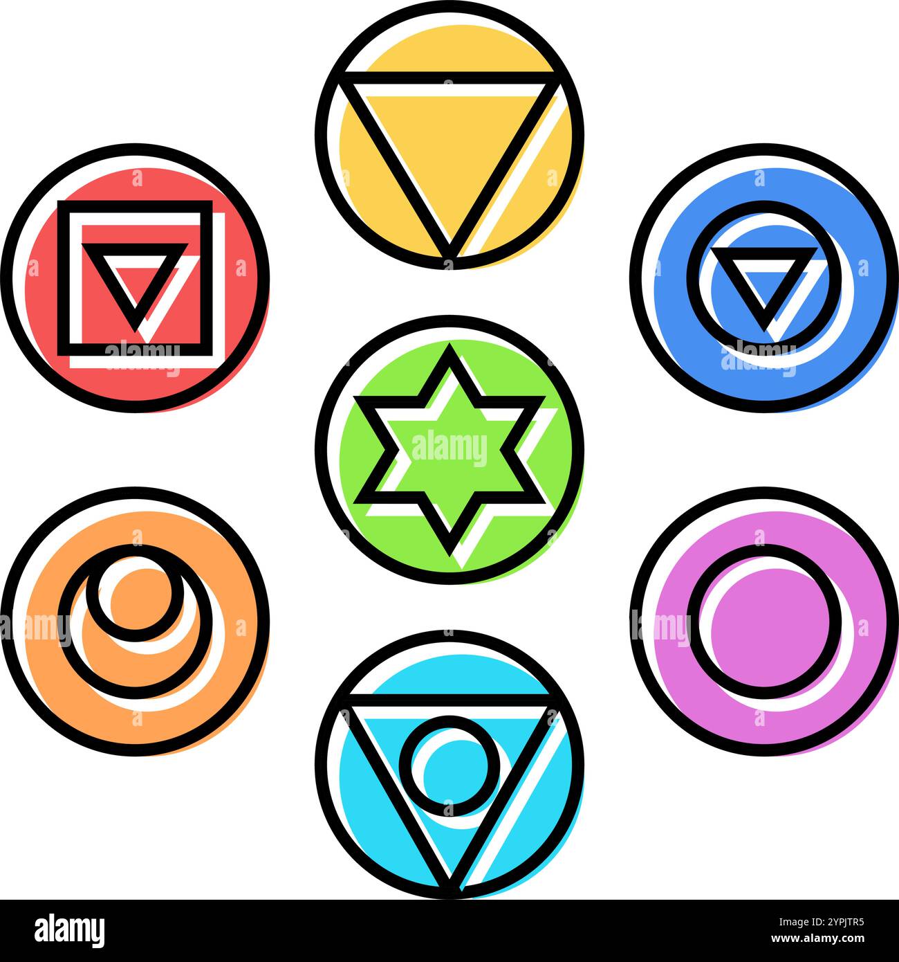 chakra acupuncture color icon vector illustration Stock Vector Image ...