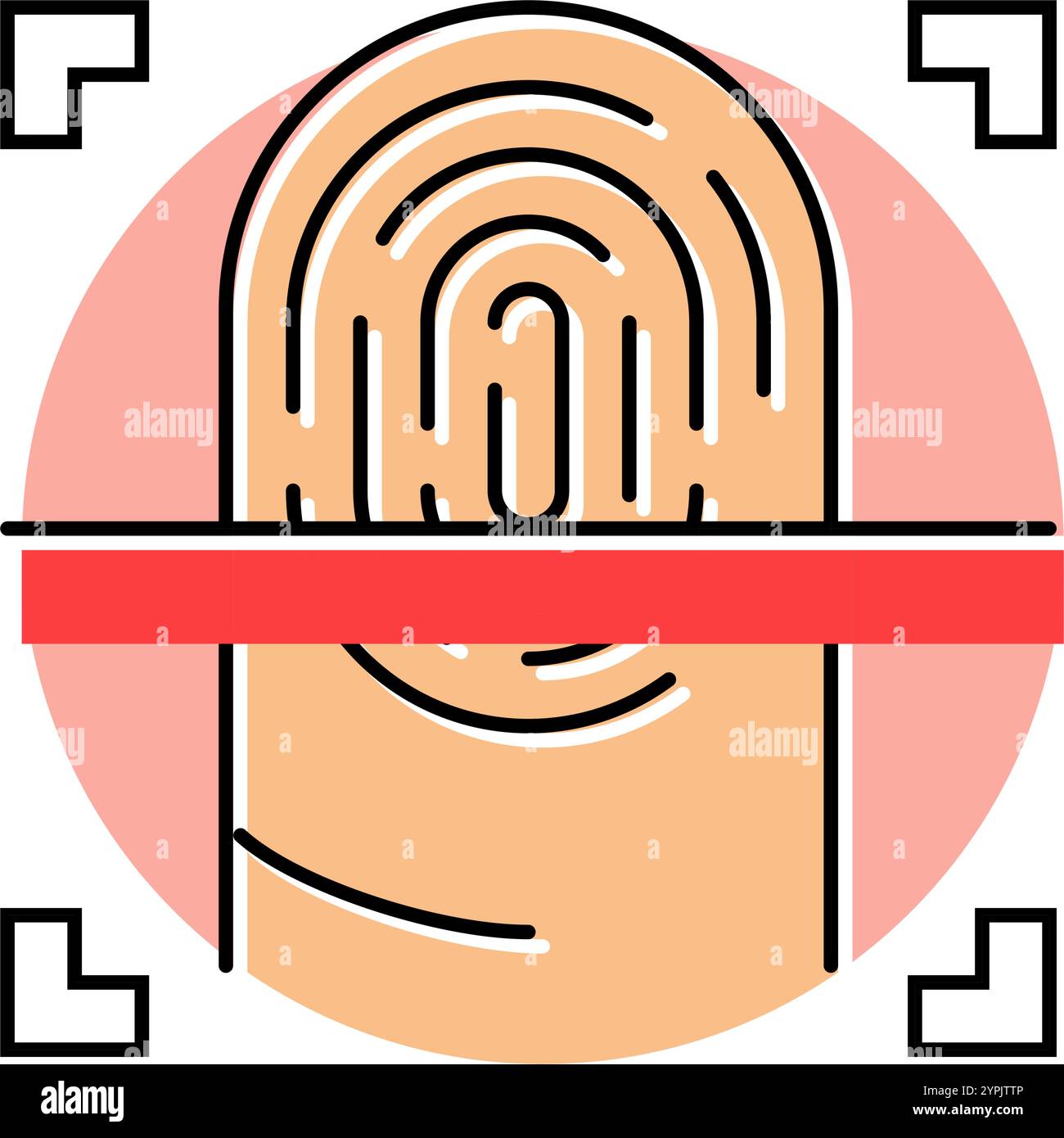 fingerprint scan color icon vector illustration Stock Vector Image ...