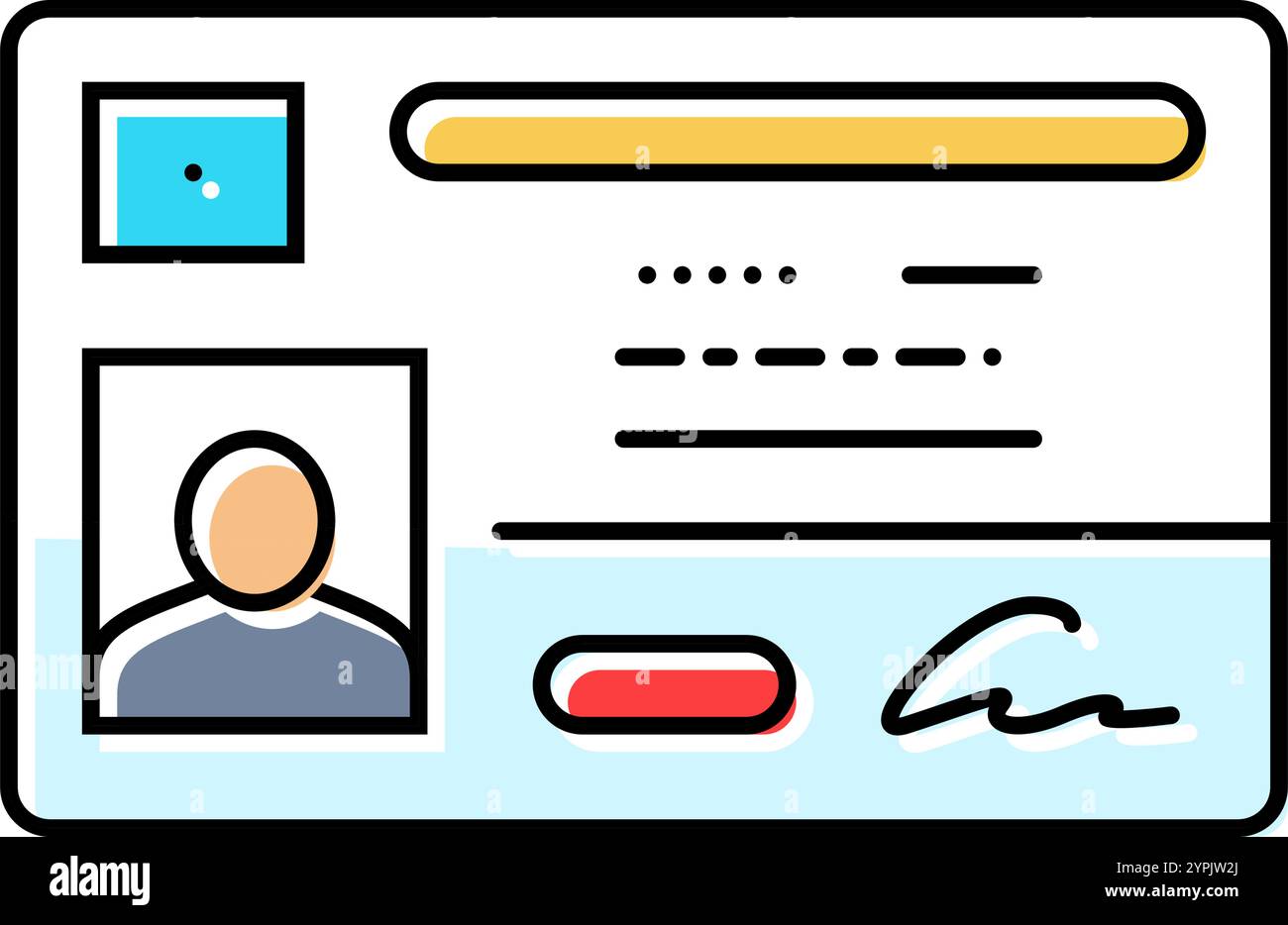 id card biometric color icon vector illustration Stock Vector Image ...