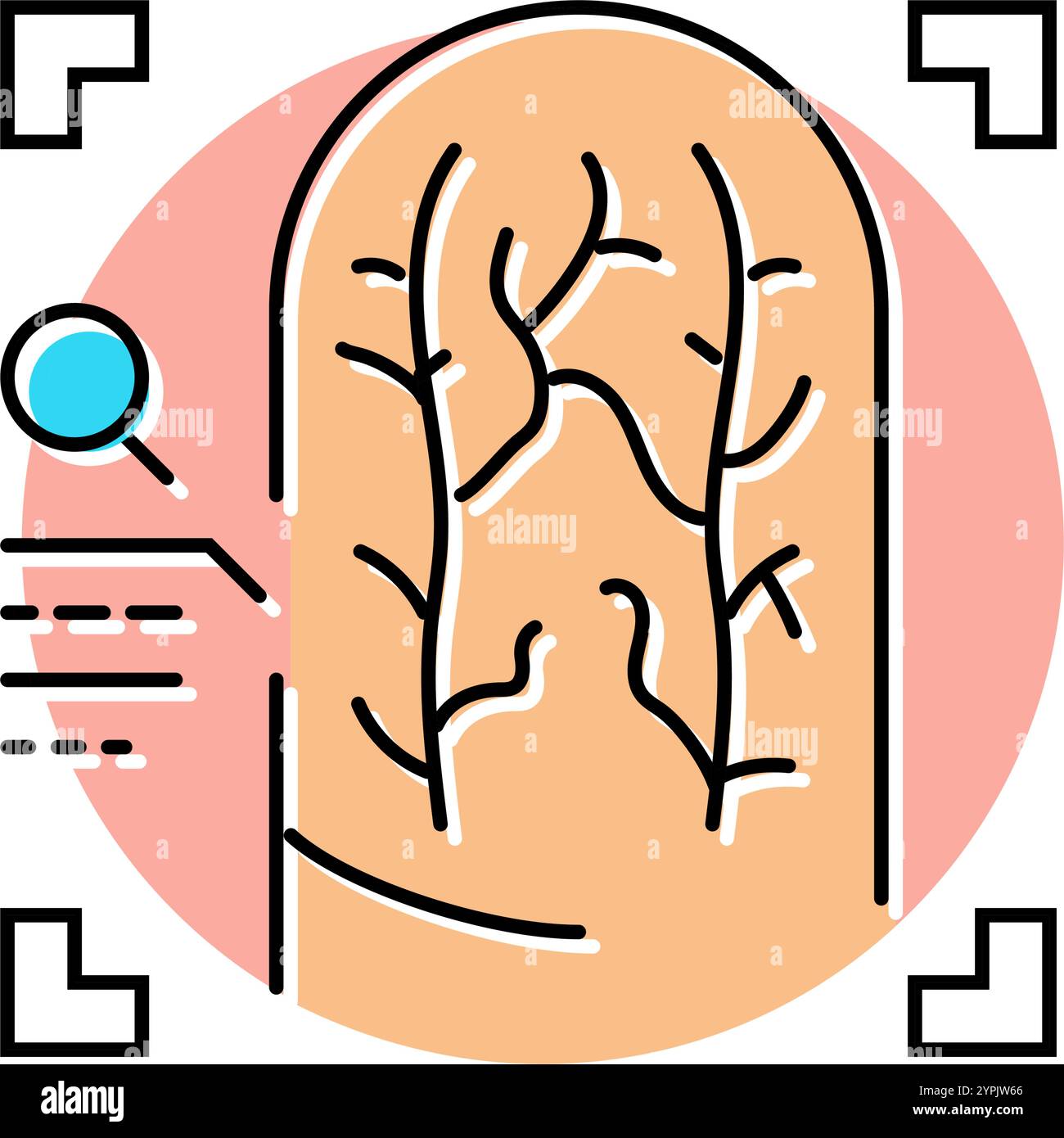 finger vein recognition color icon vector illustration Stock Vector ...