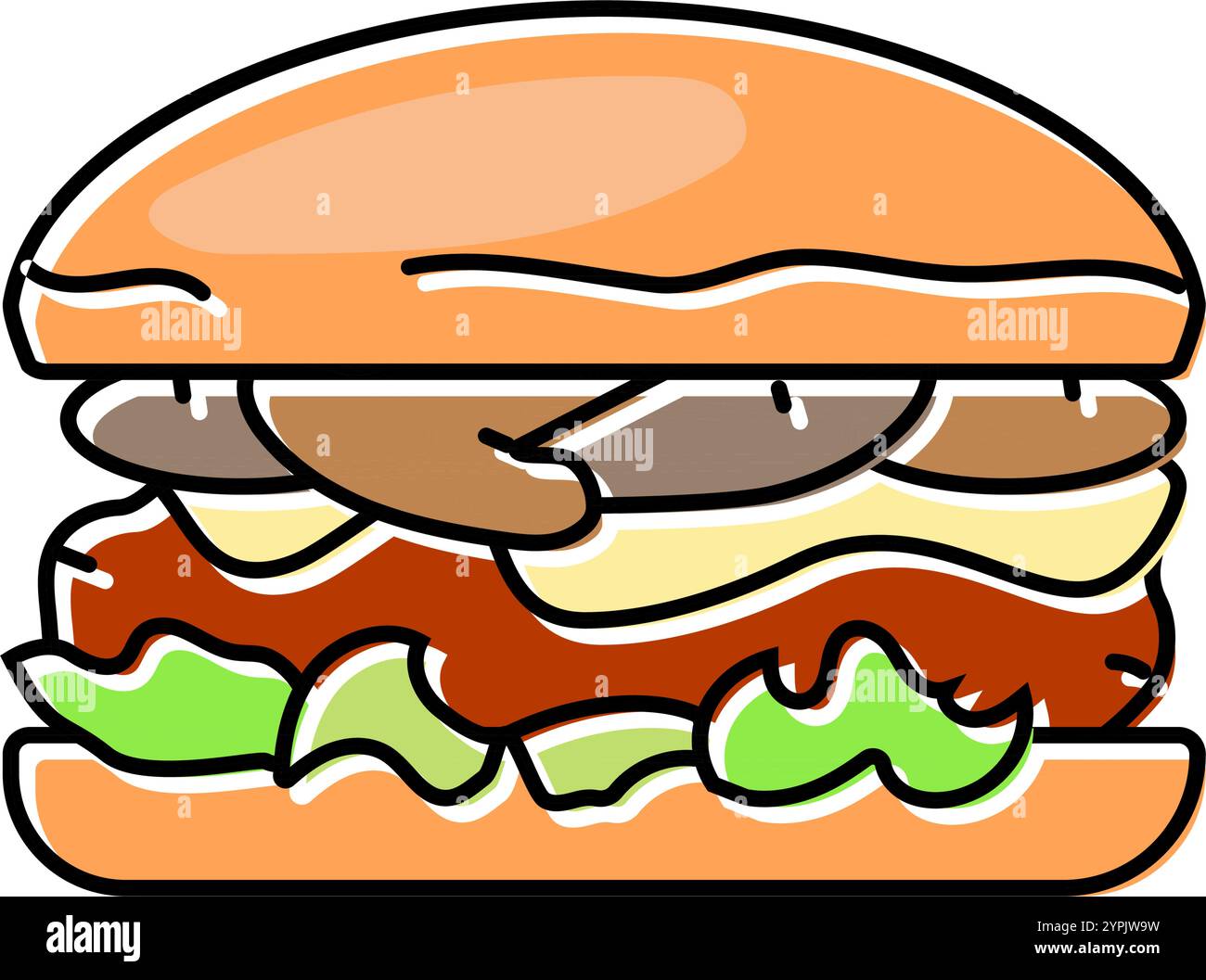 mushroom swiss burger food color icon vector illustration Stock Vector ...