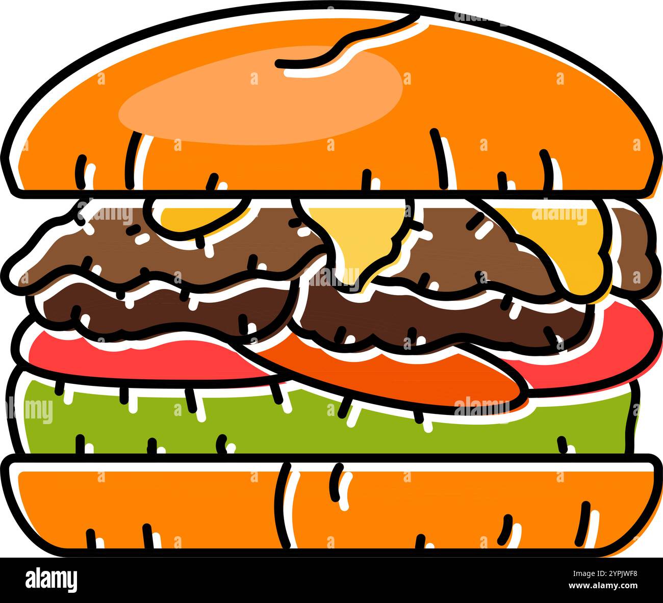 smash burger food color icon vector illustration Stock Vector Image ...