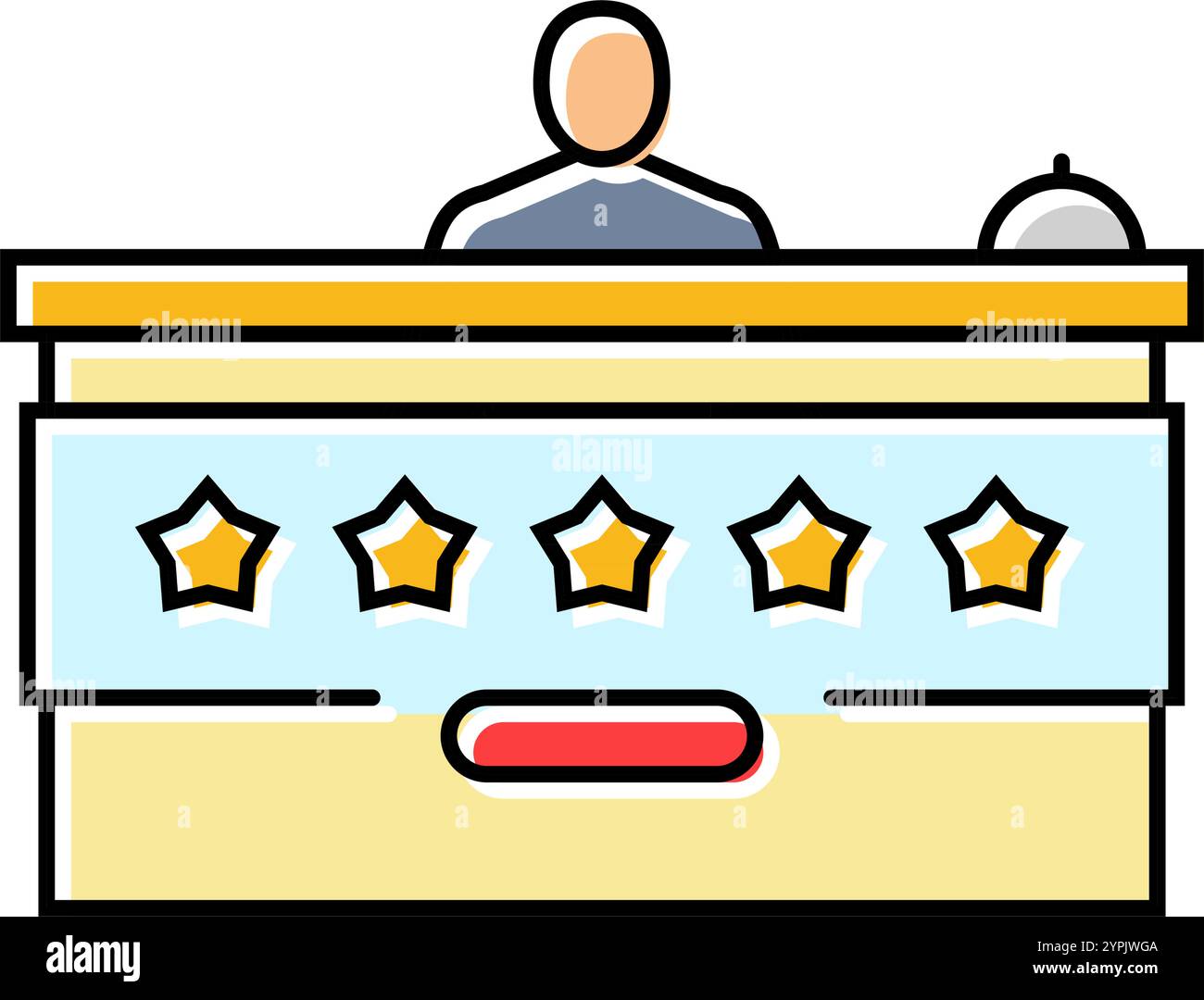reception desk hospitality hotel color icon vector illustration Stock ...
