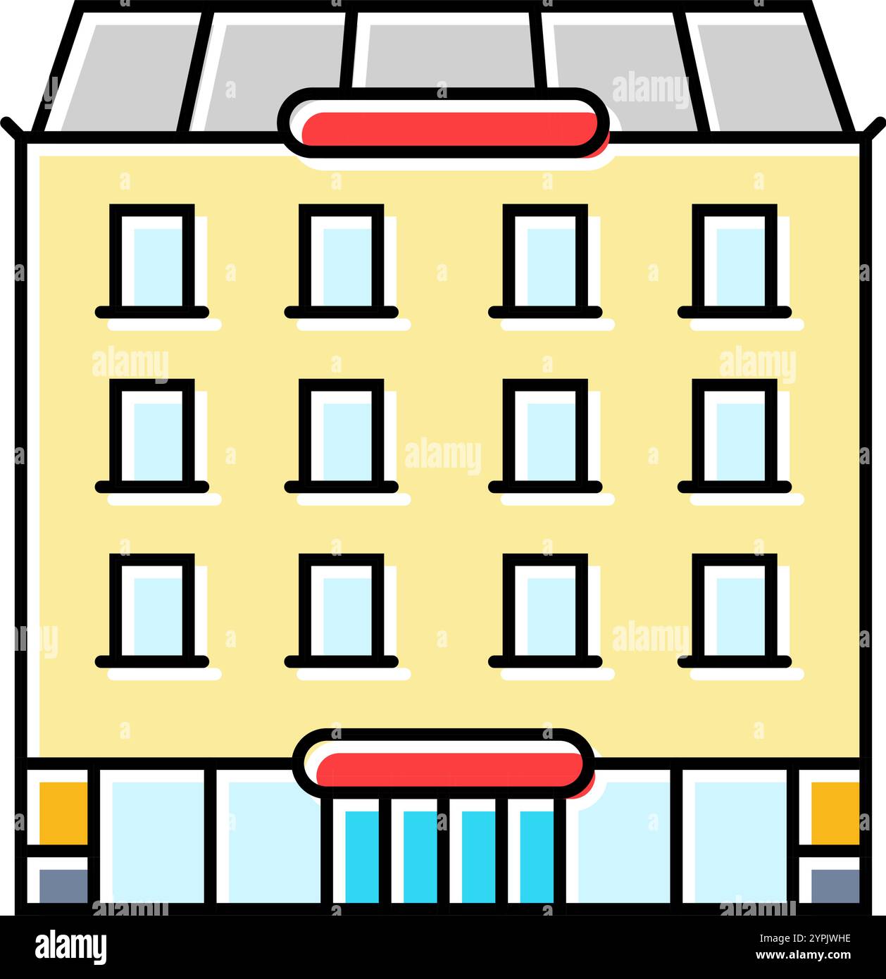 hotel building hospitality hotel color icon vector illustration Stock ...