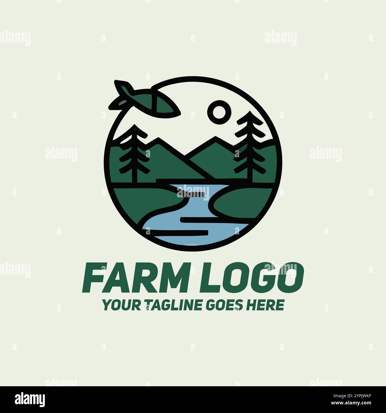 Farm Design Logo Minimalist Farm Logo Template