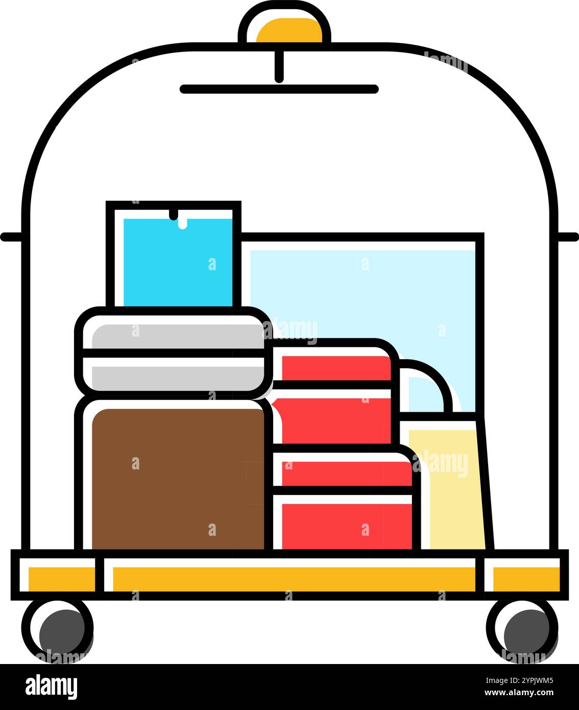 luggage cart hospitality hotel color icon vector illustration Stock ...