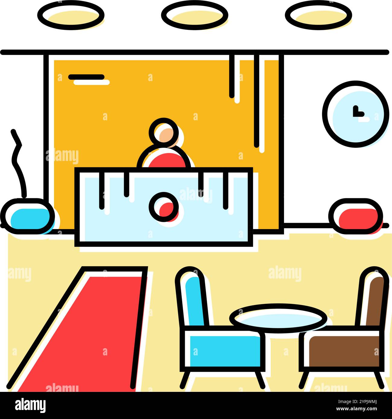 lobby hospitality hotel color icon vector illustration Stock Vector ...