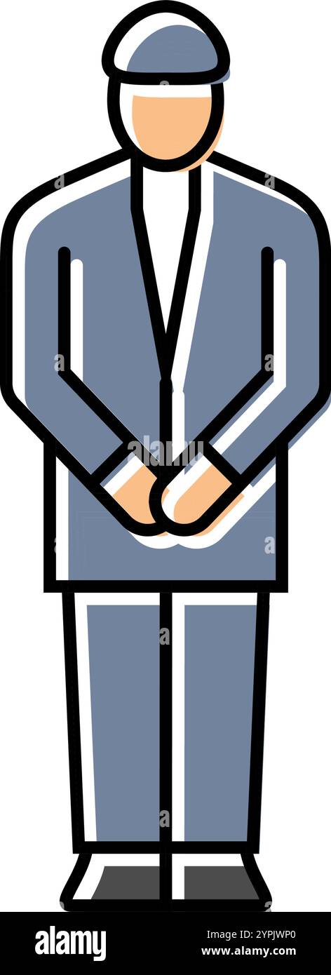doorman hospitality hotel color icon vector illustration Stock Vector ...
