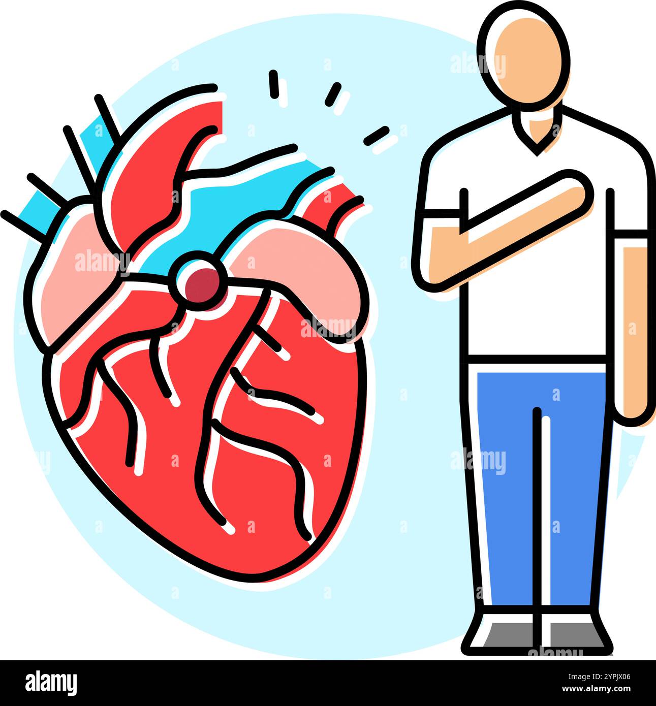 heart man disease color icon vector illustration Stock Vector Image ...