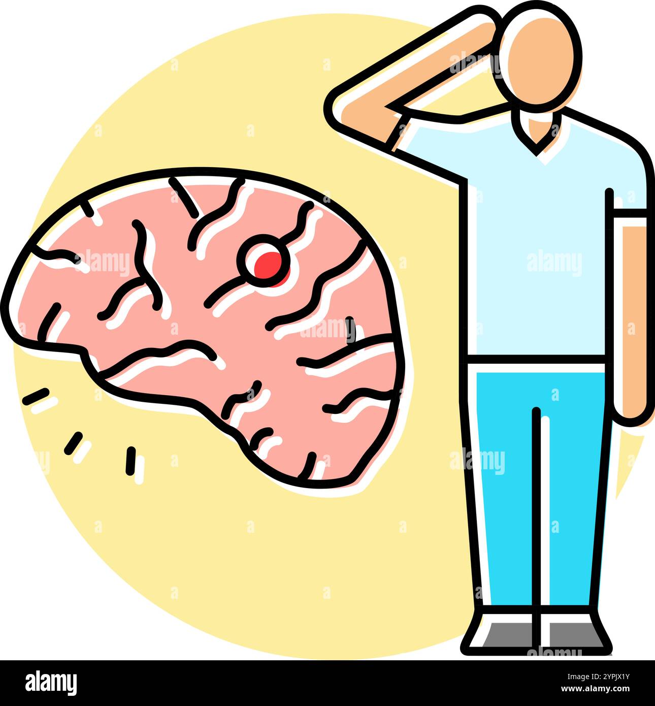 stroke man disease color icon vector illustration Stock Vector Image ...