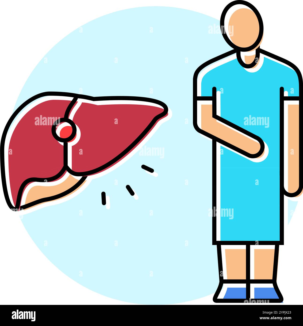 liver man disease color icon vector illustration Stock Vector Image ...